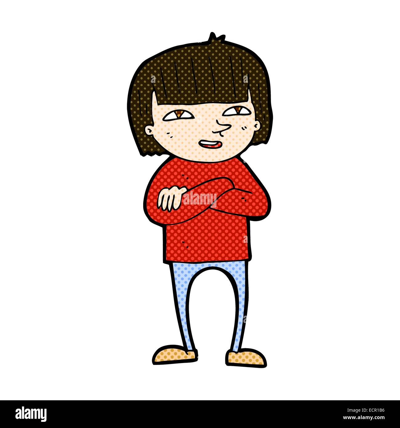 retro comic book style cartoon happy person Stock Vector Image & Art ...