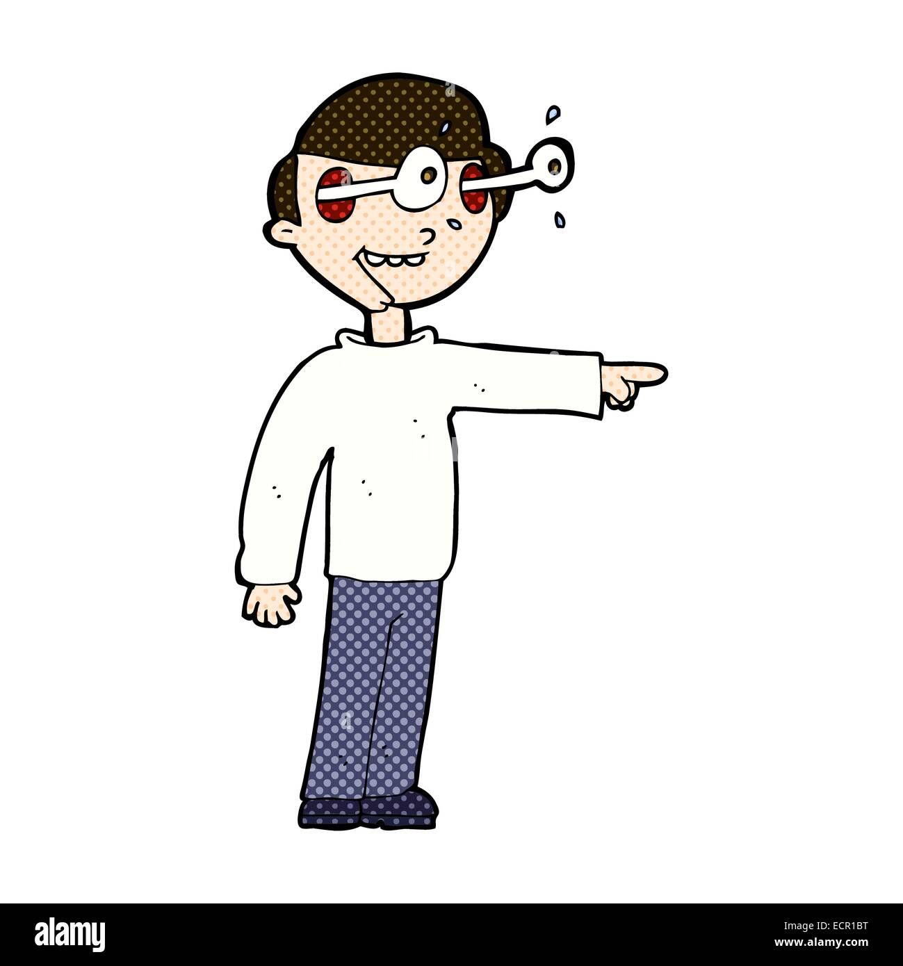 retro comic book style cartoon staring man Stock Vector Image & Art - Alamy