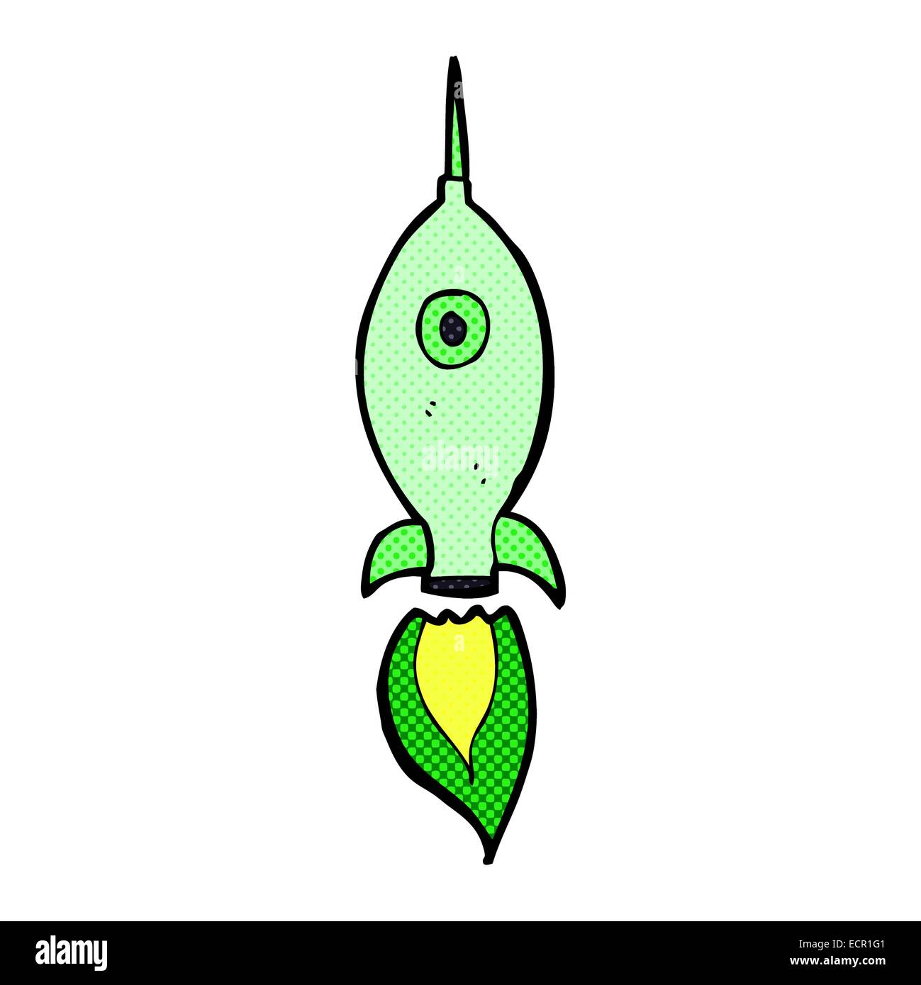 retro comic book style cartoon space rocket Stock Vector Image & Art ...