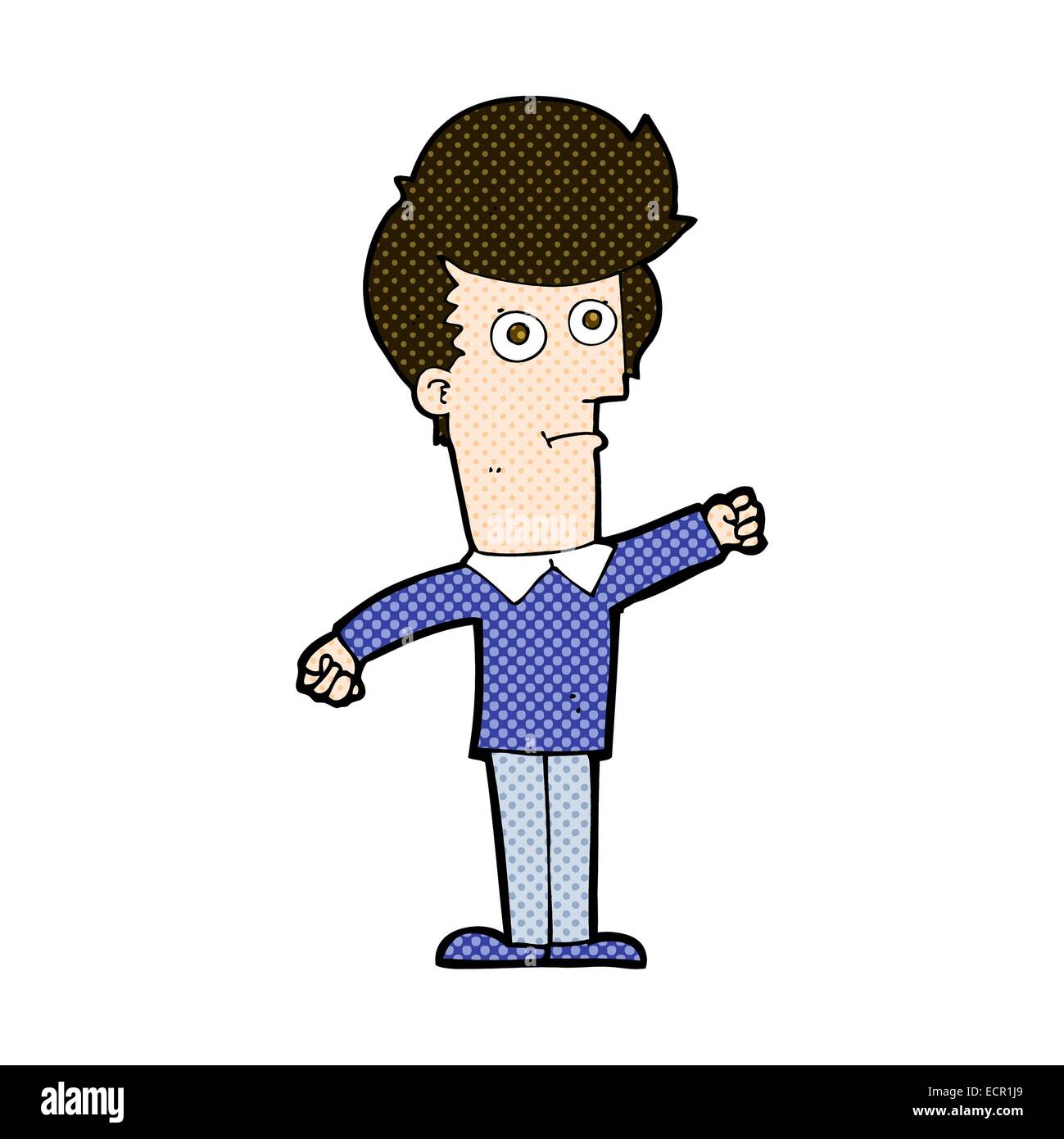 retro comic book style cartoon man punching Stock Vector Image & Art ...