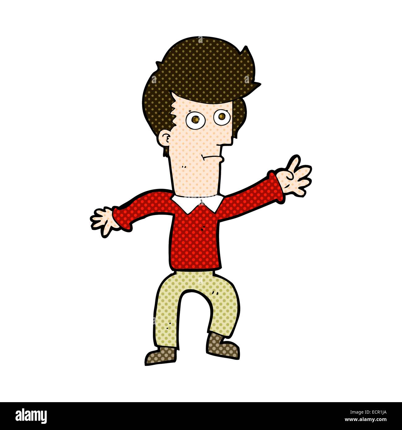retro comic book style cartoon man waving Stock Vector Image & Art - Alamy