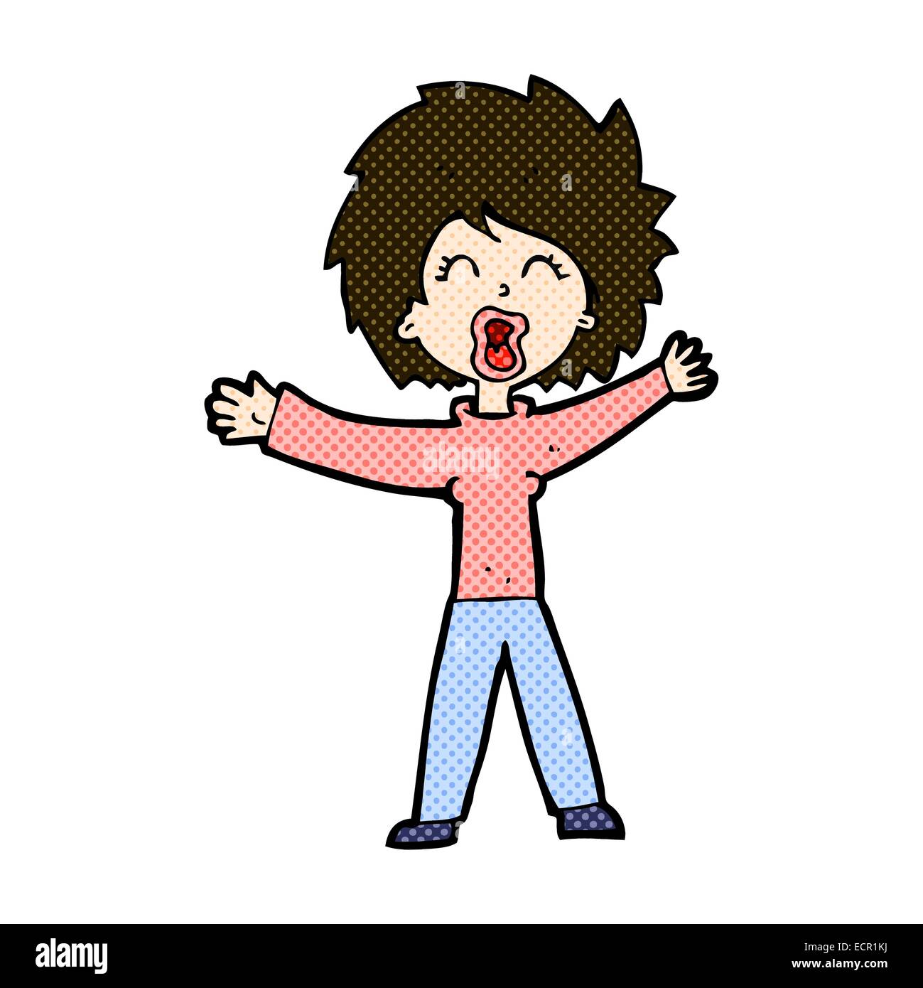 retro comic book style cartoon woman shouting Stock Vector Image & Art ...