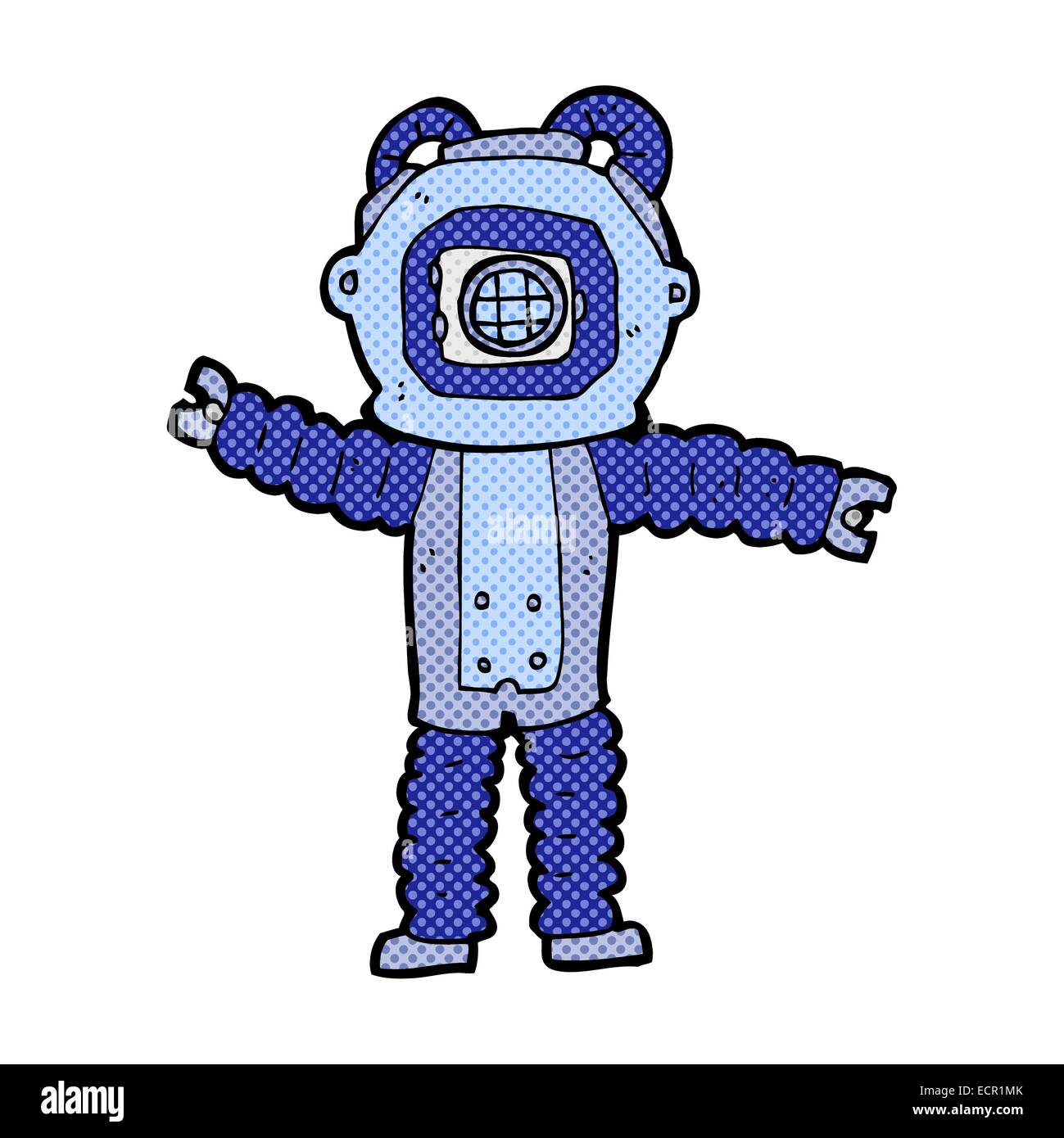 retro comic book style cartoon deep sea diver Stock Vector Image & Art ...