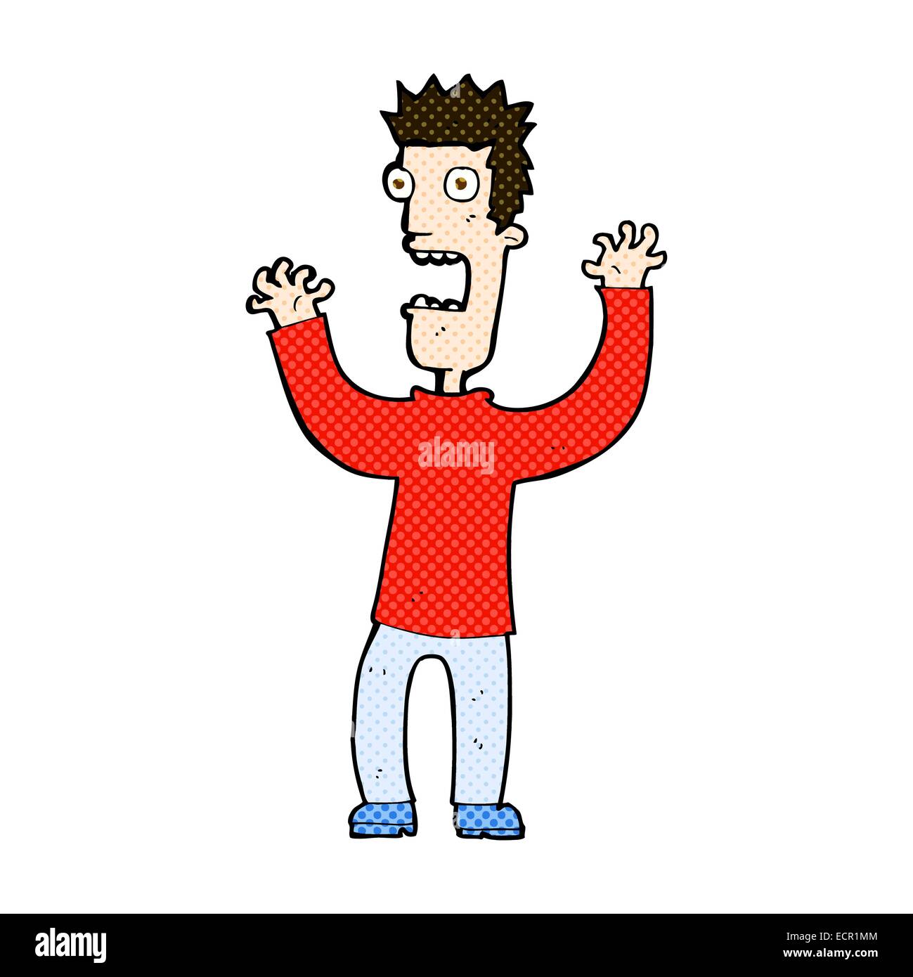 retro comic book style cartoon terrified man Stock Vector Image & Art ...