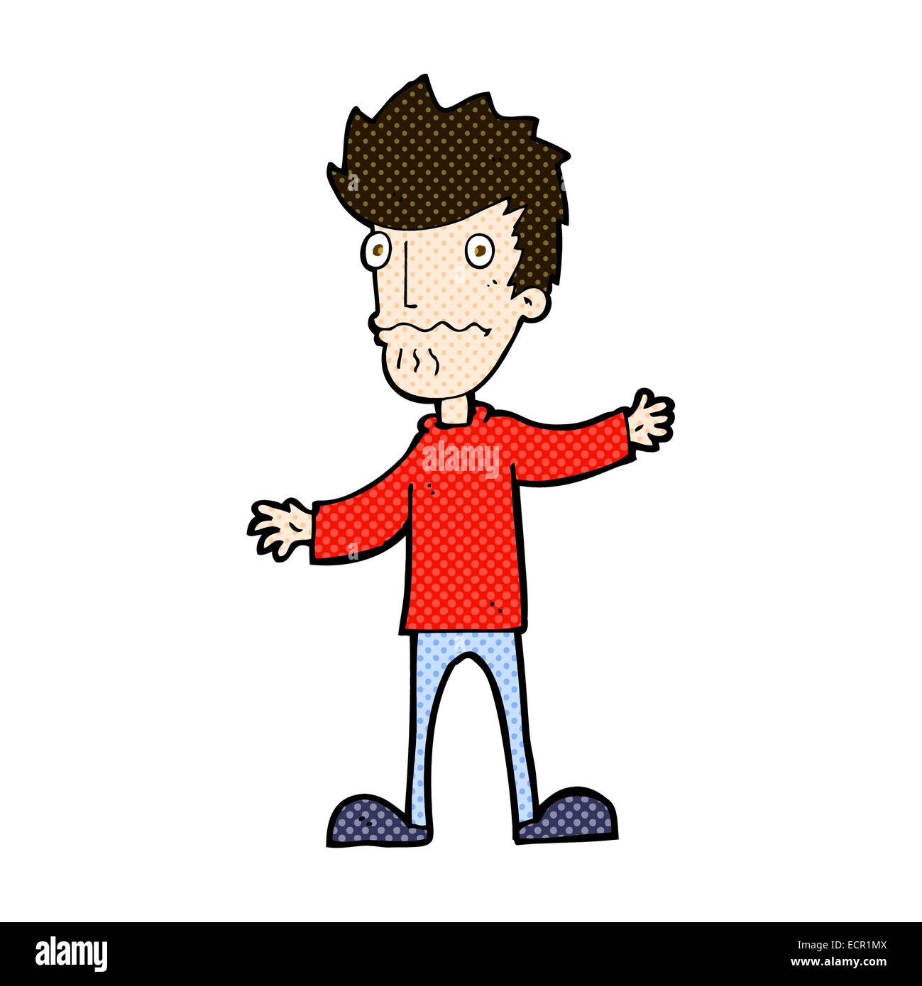 retro comic book style cartoon nervous man Stock Vector Image & Art - Alamy