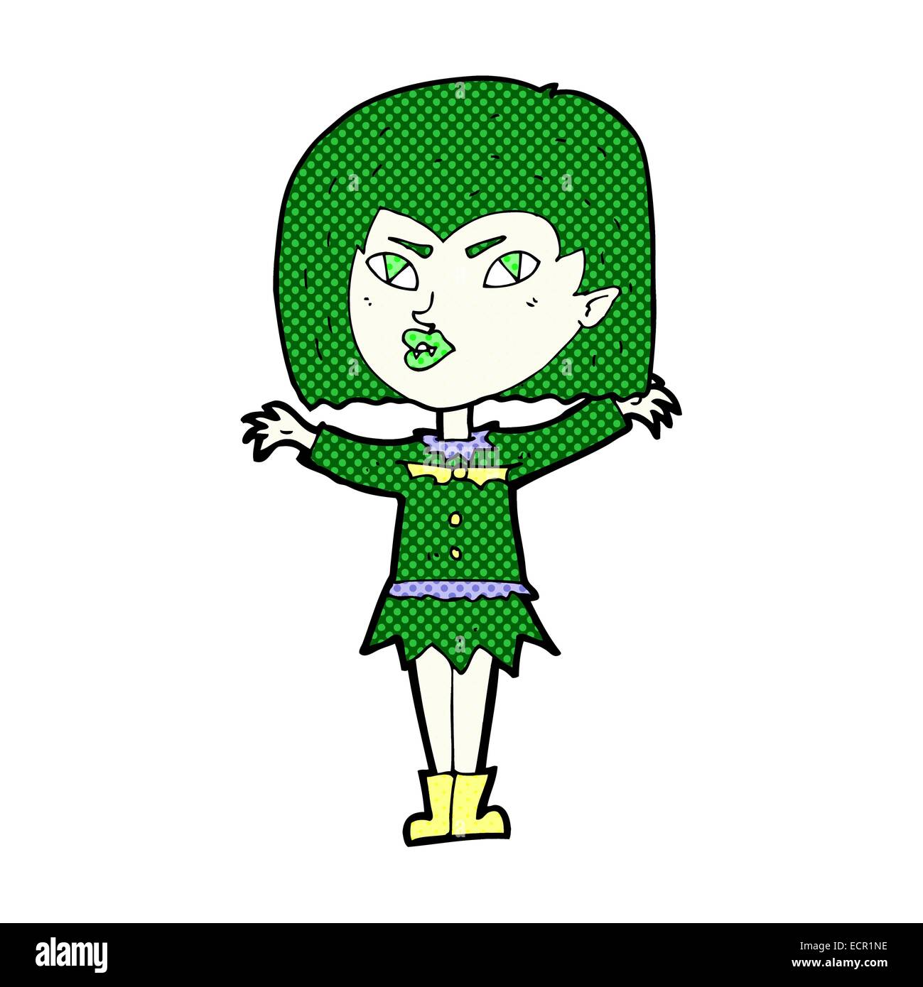 retro comic book style cartoon vampire girl Stock Vector Image & Art ...