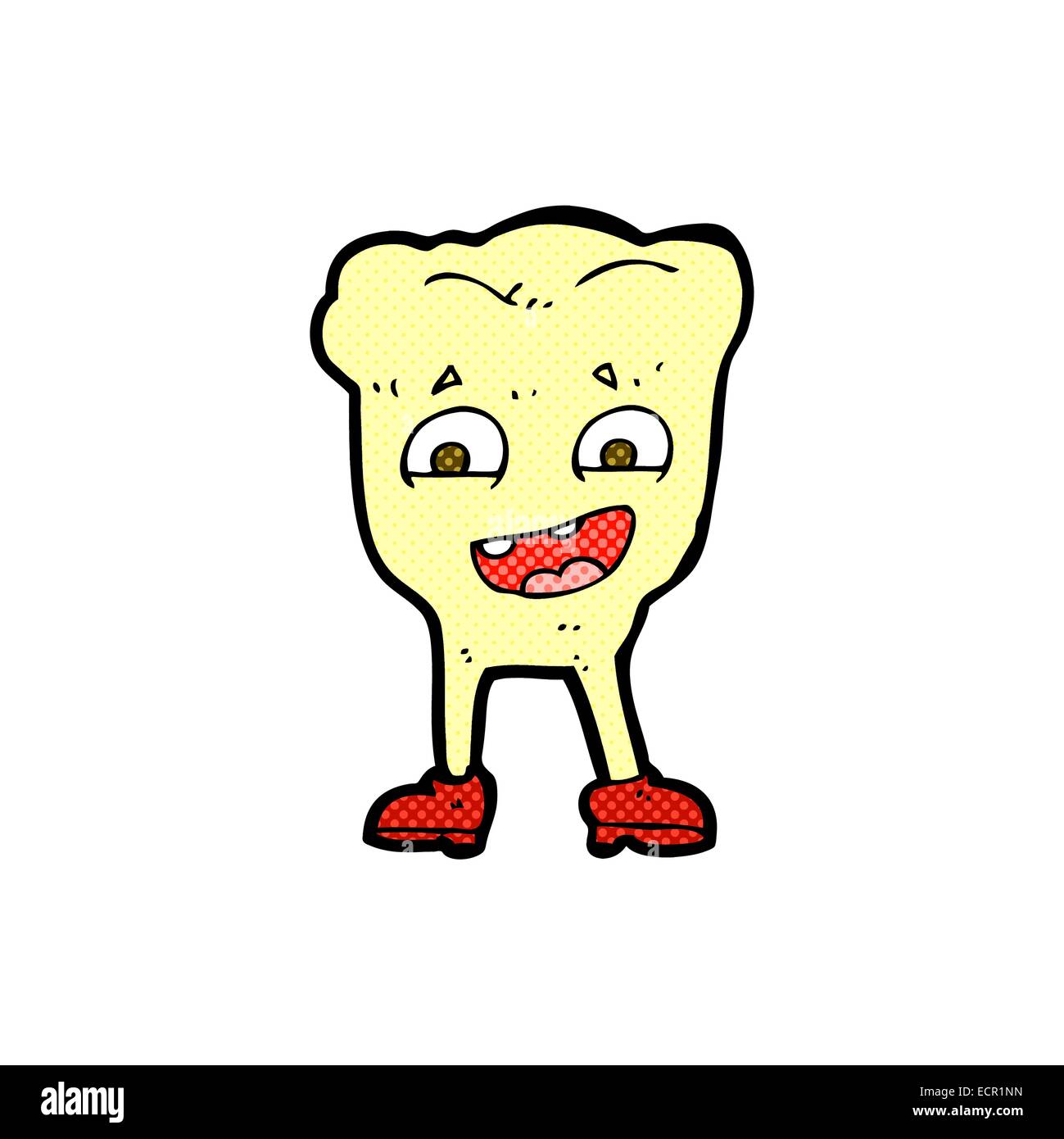 retro comic book style cartoon yellow tooth Stock Vector Image & Art ...