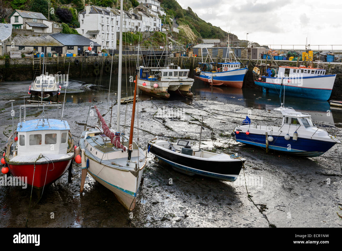 view of the harbor in the touristic village on southern coast of ...