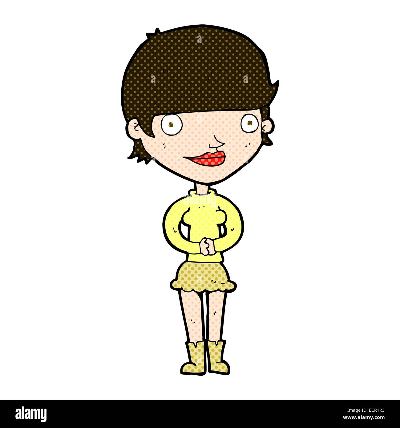 retro comic book style cartoon friendly woman Stock Vector Image & Art ...