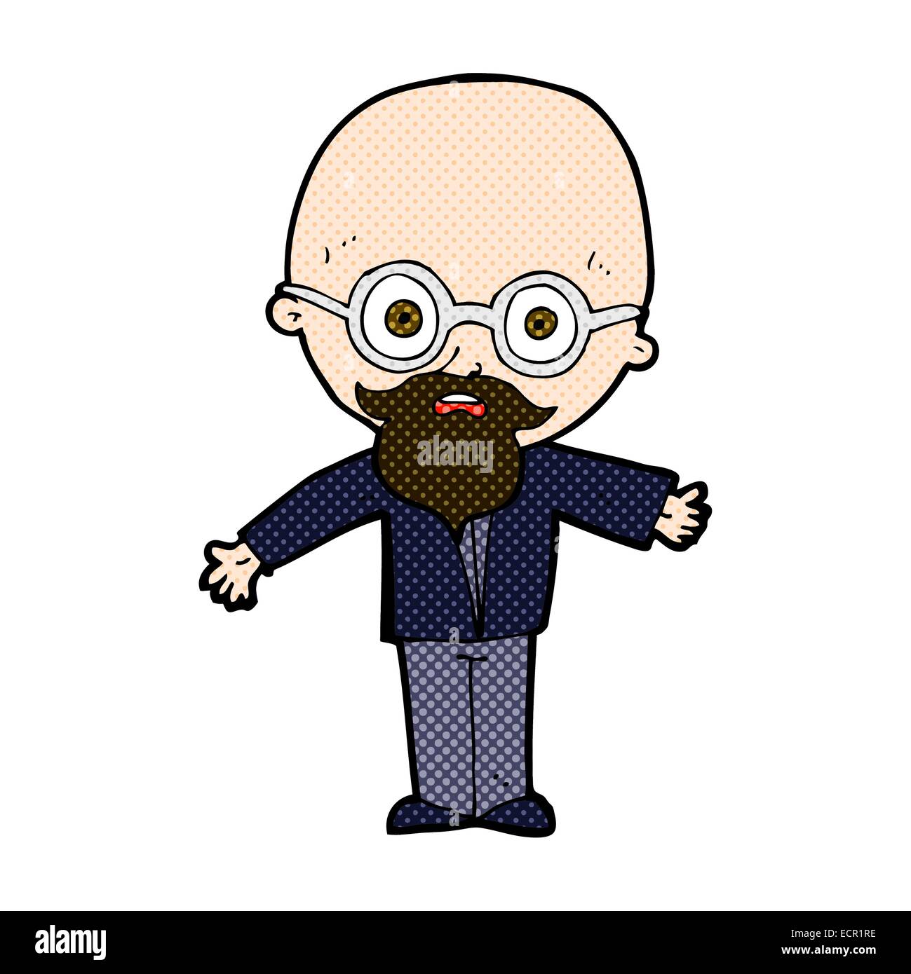 retro comic book style cartoon genius scientist Stock Vector Image ...