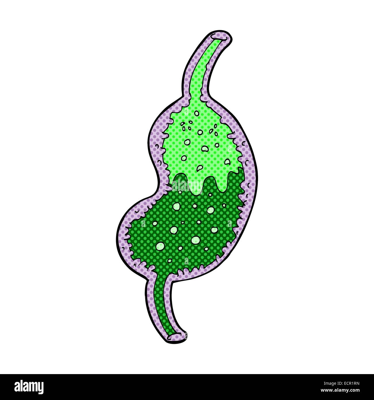 retro comic book style cartoon bubbling stomach Stock Vector Image ...