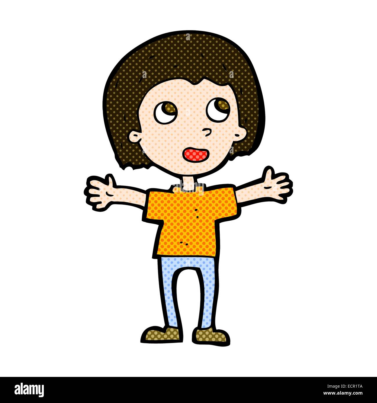 retro comic book style cartoon happy person Stock Vector Image & Art ...