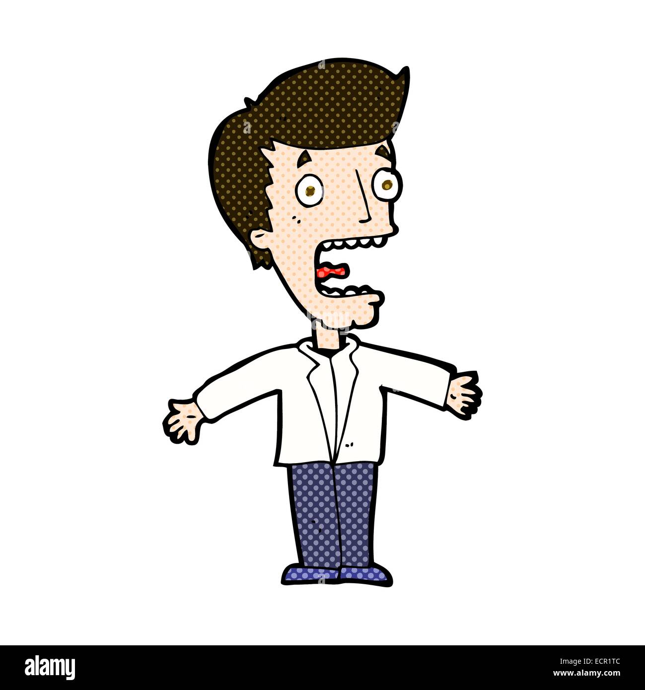 retro comic book style cartoon screaming man Stock Vector Image & Art ...