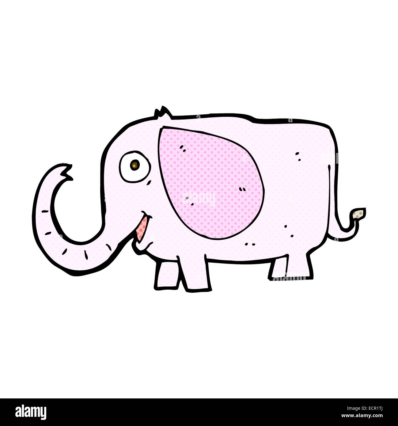 retro comic book style cartoon baby elephant Stock Vector Image & Art ...