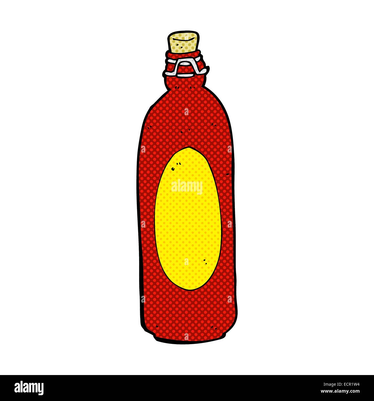 retro comic book style cartoon traditional bottle Stock Vector Image ...