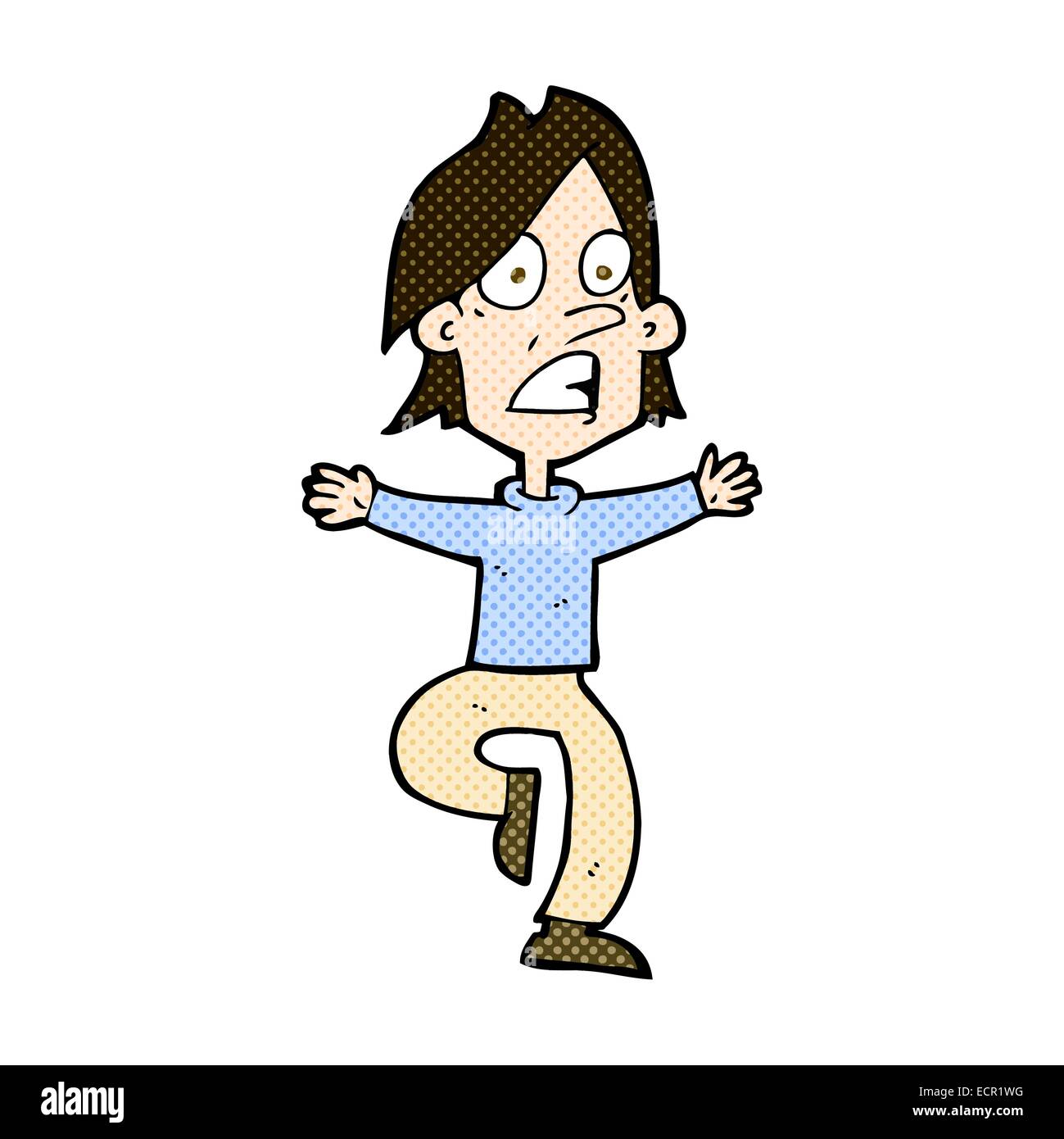 retro comic book style cartoon panicking man Stock Vector Image & Art ...