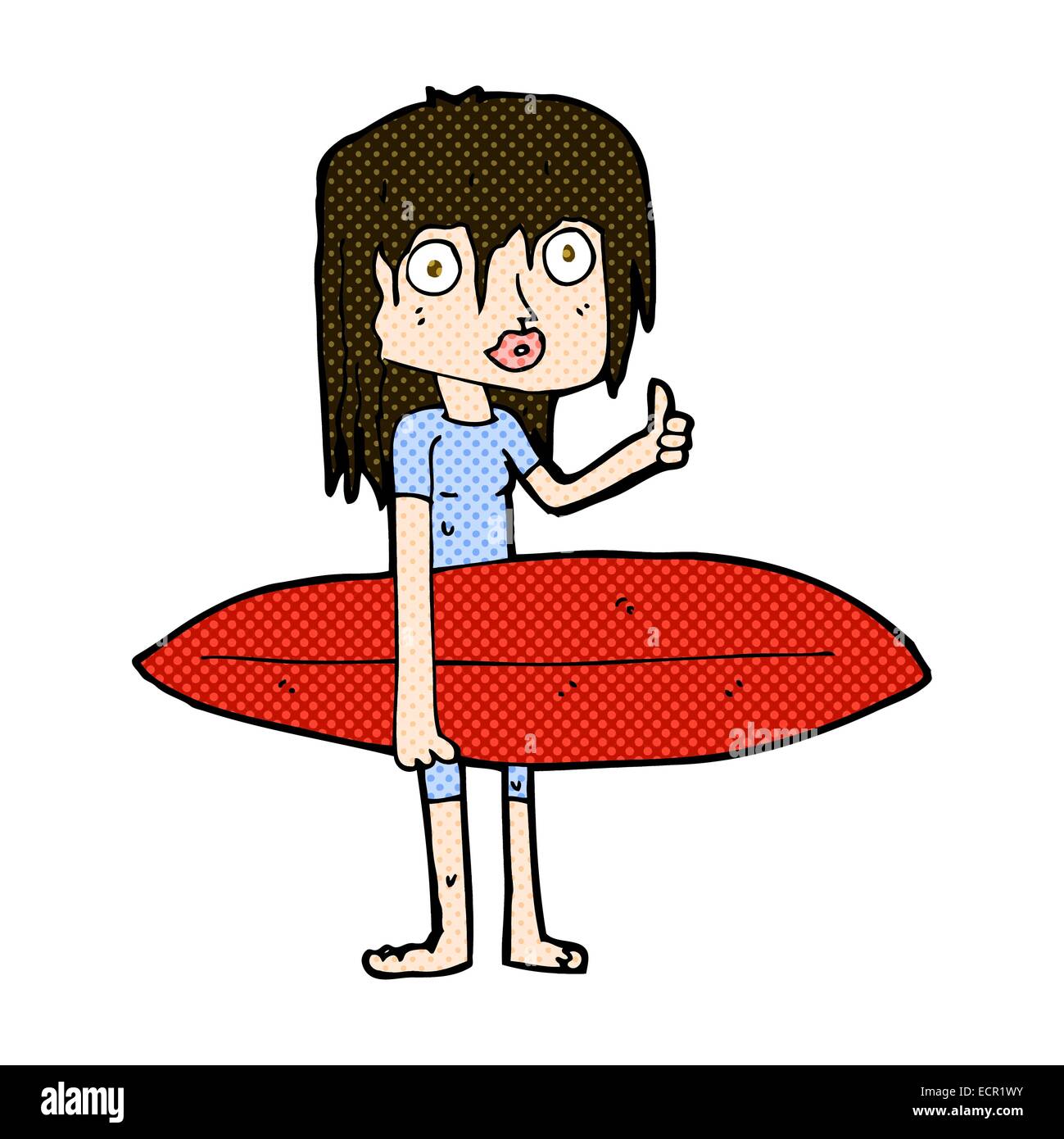 retro comic book style cartoon surfer girl Stock Vector Image & Art - Alamy