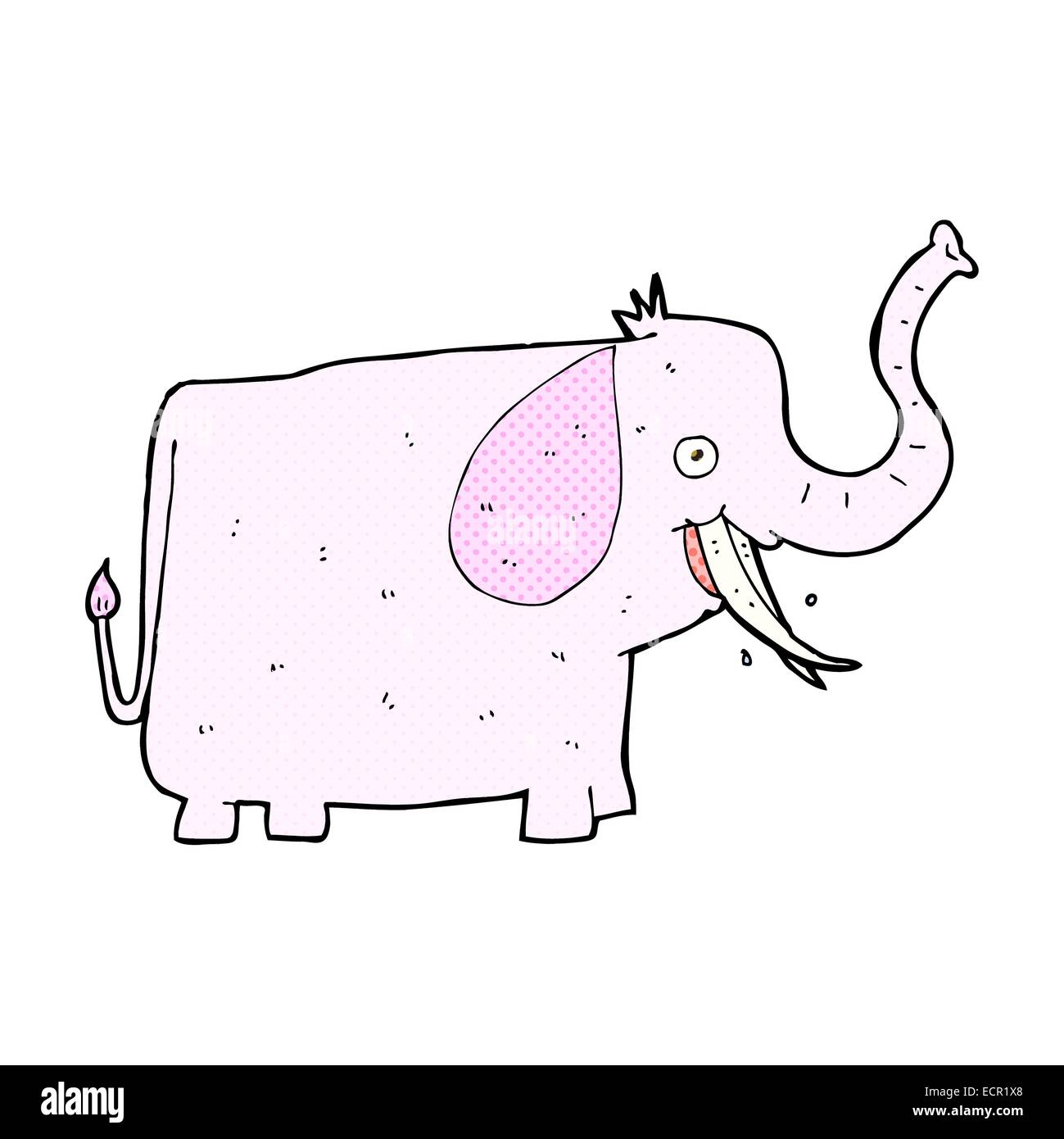 retro comic book style cartoon happy elephant Stock Vector Image & Art ...