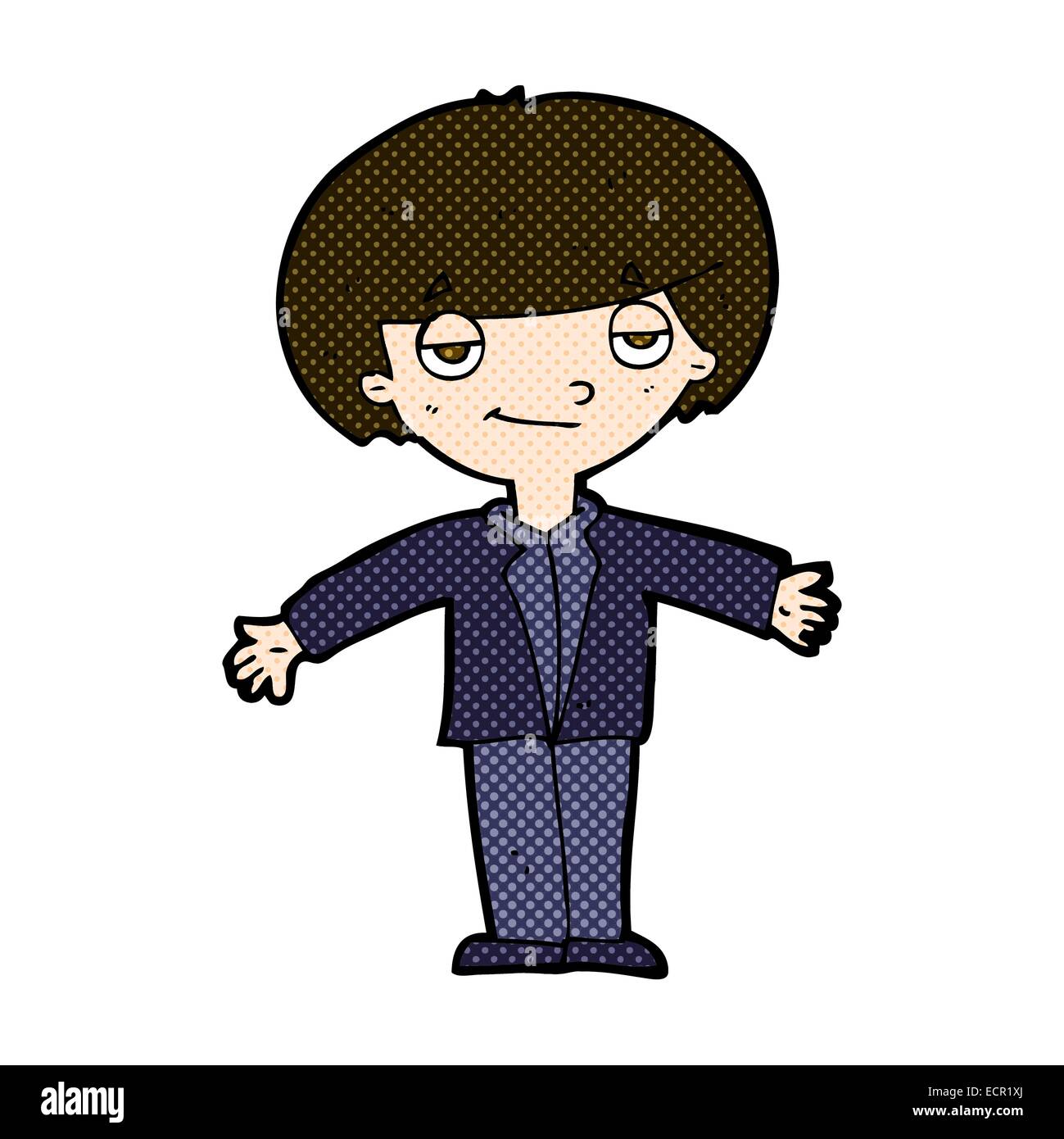 retro comic book style cartoon smug boy Stock Vector Image & Art - Alamy