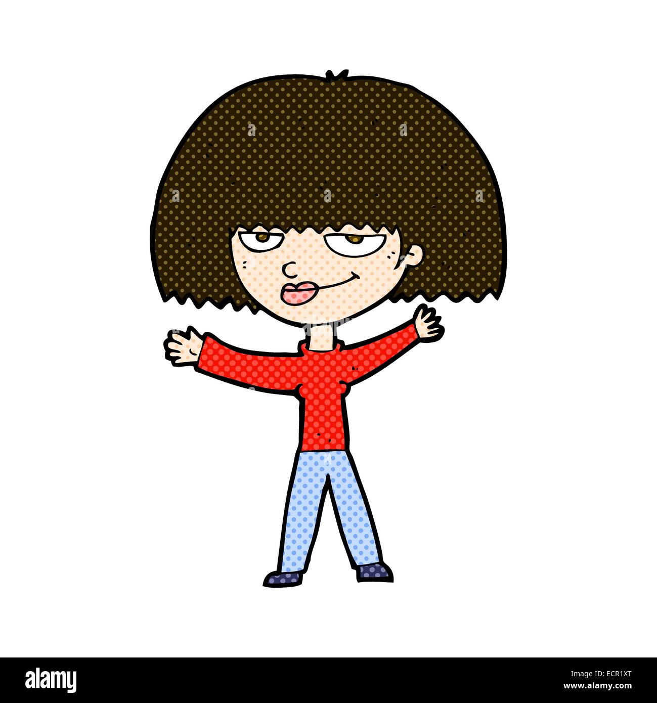 retro comic book style cartoon smug woman Stock Vector Image & Art - Alamy