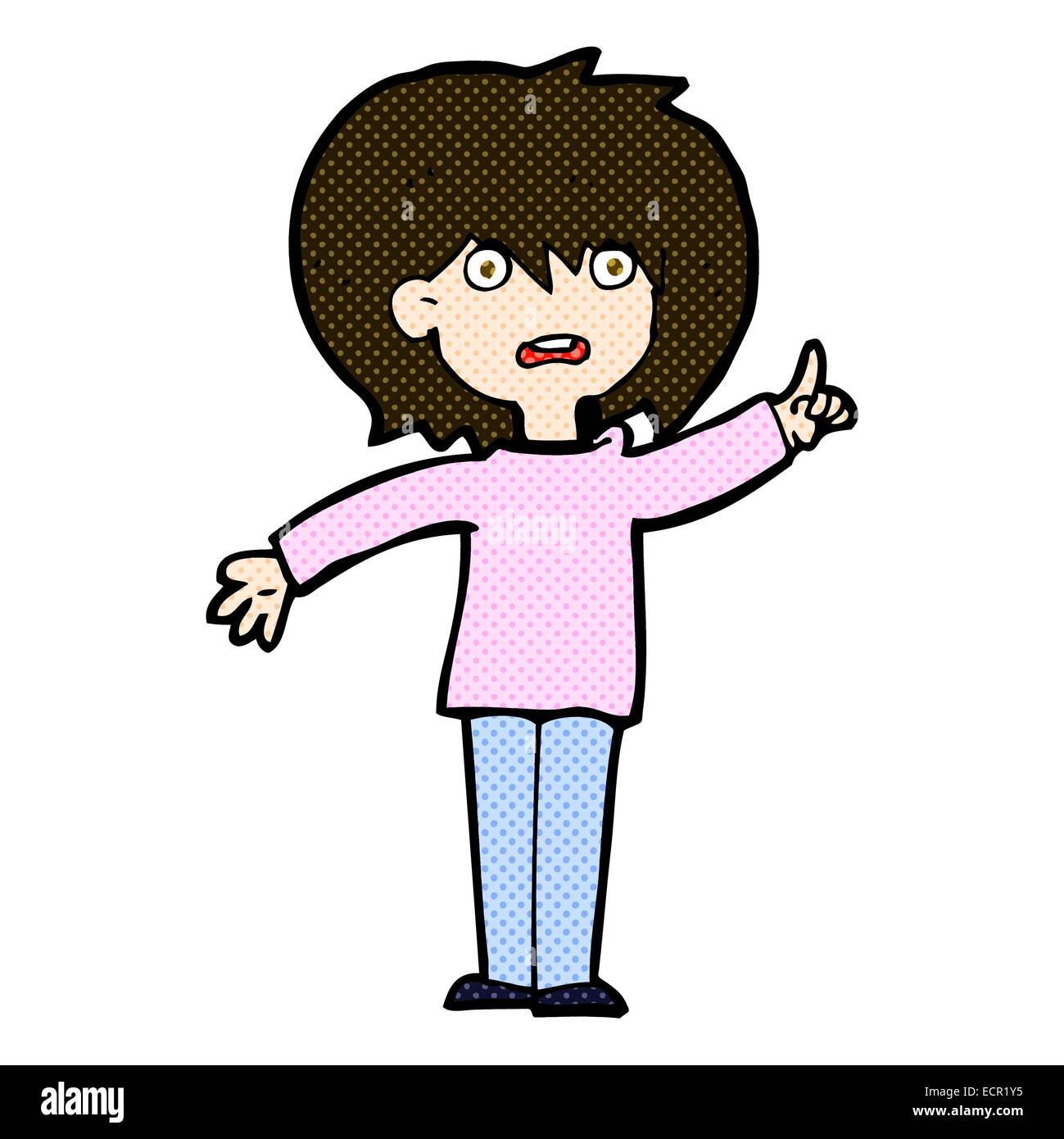 retro comic book style cartoon woman asking question Stock Vector Image ...