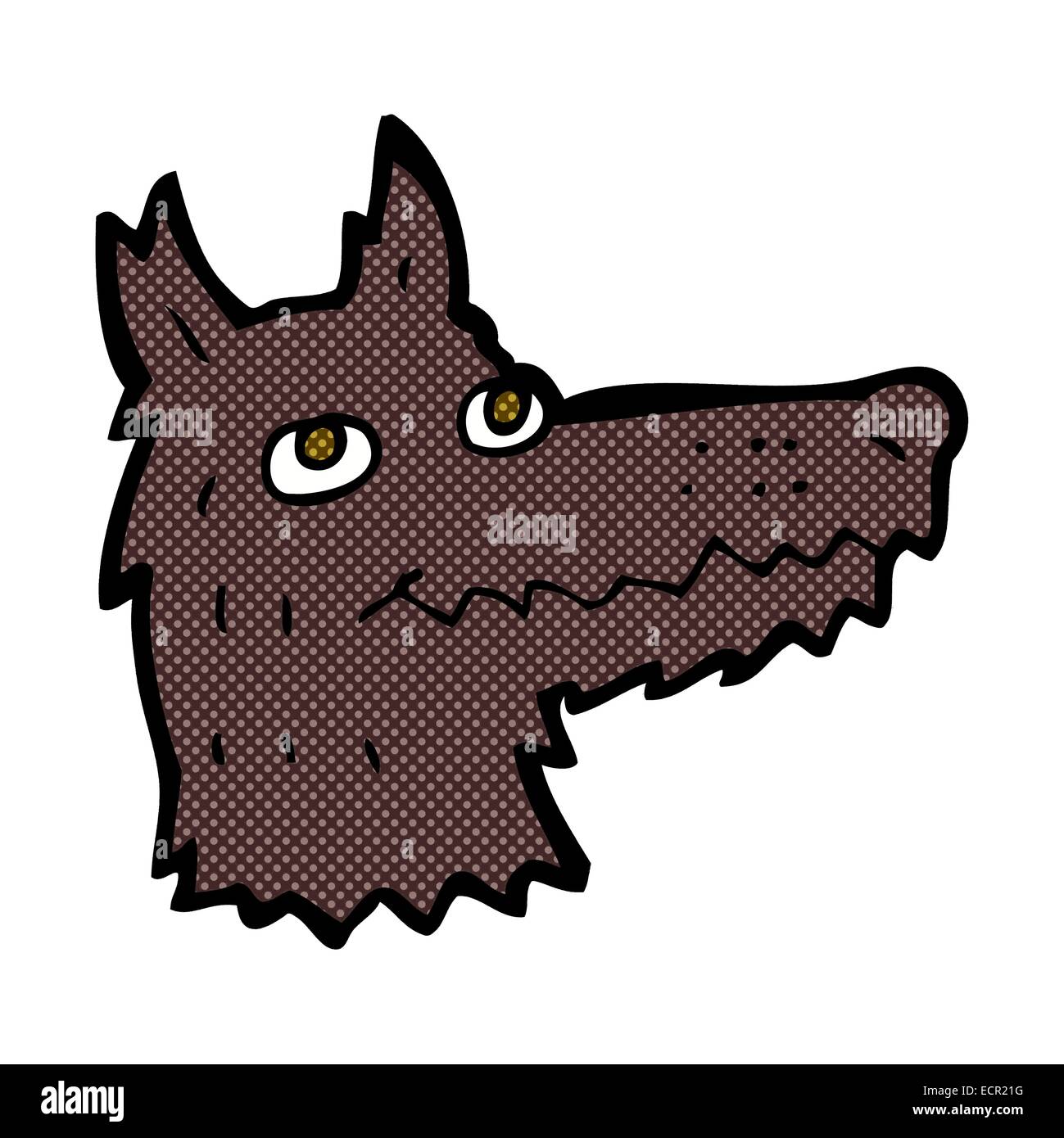 retro comic book style cartoon wolf head Stock Vector Image & Art - Alamy
