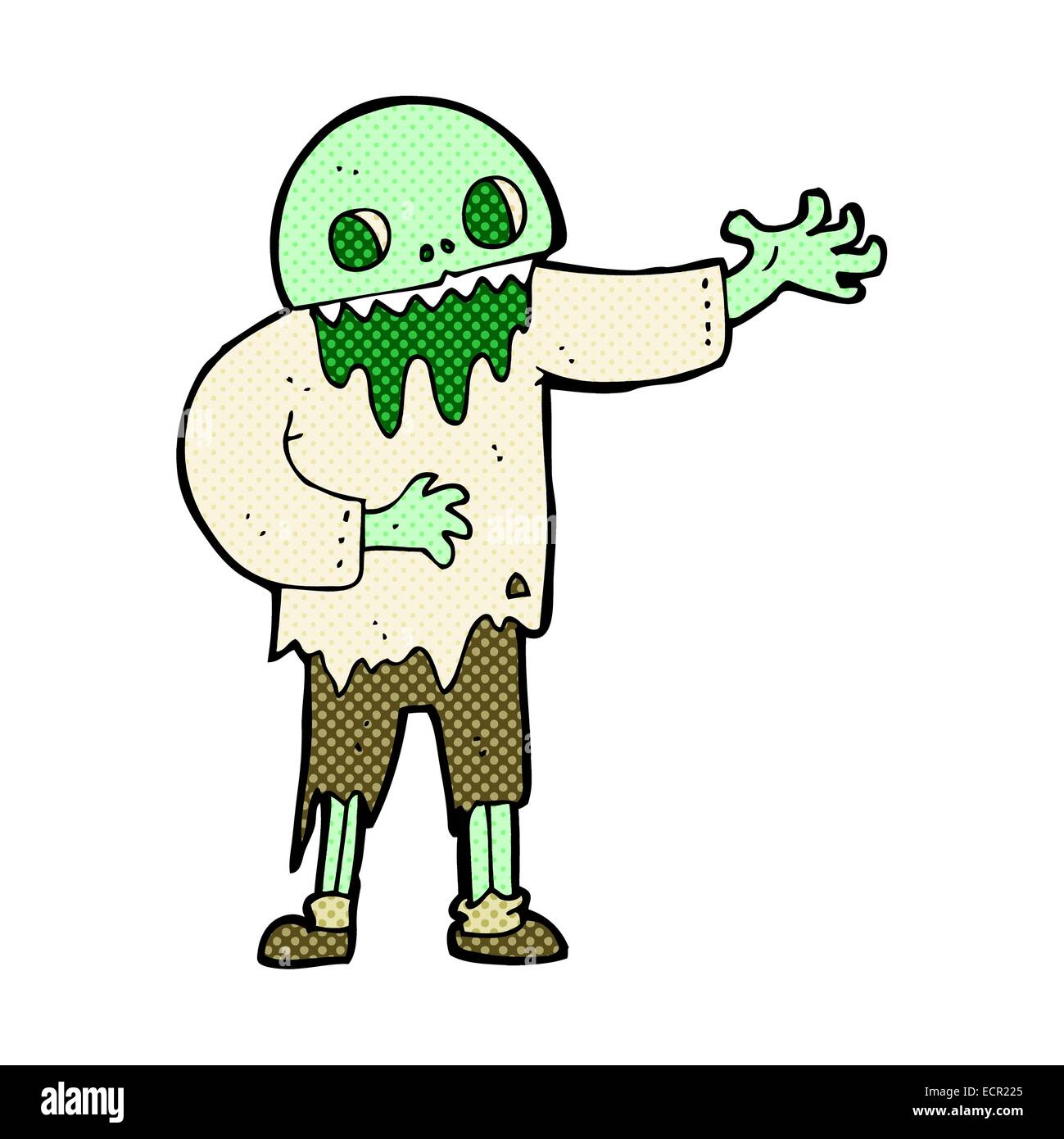 retro comic book style cartoon spooky zombie Stock Vector Image & Art ...
