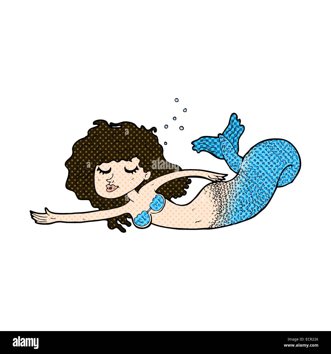 retro comic book style cartoon mermaid Stock Vector Image & Art - Alamy