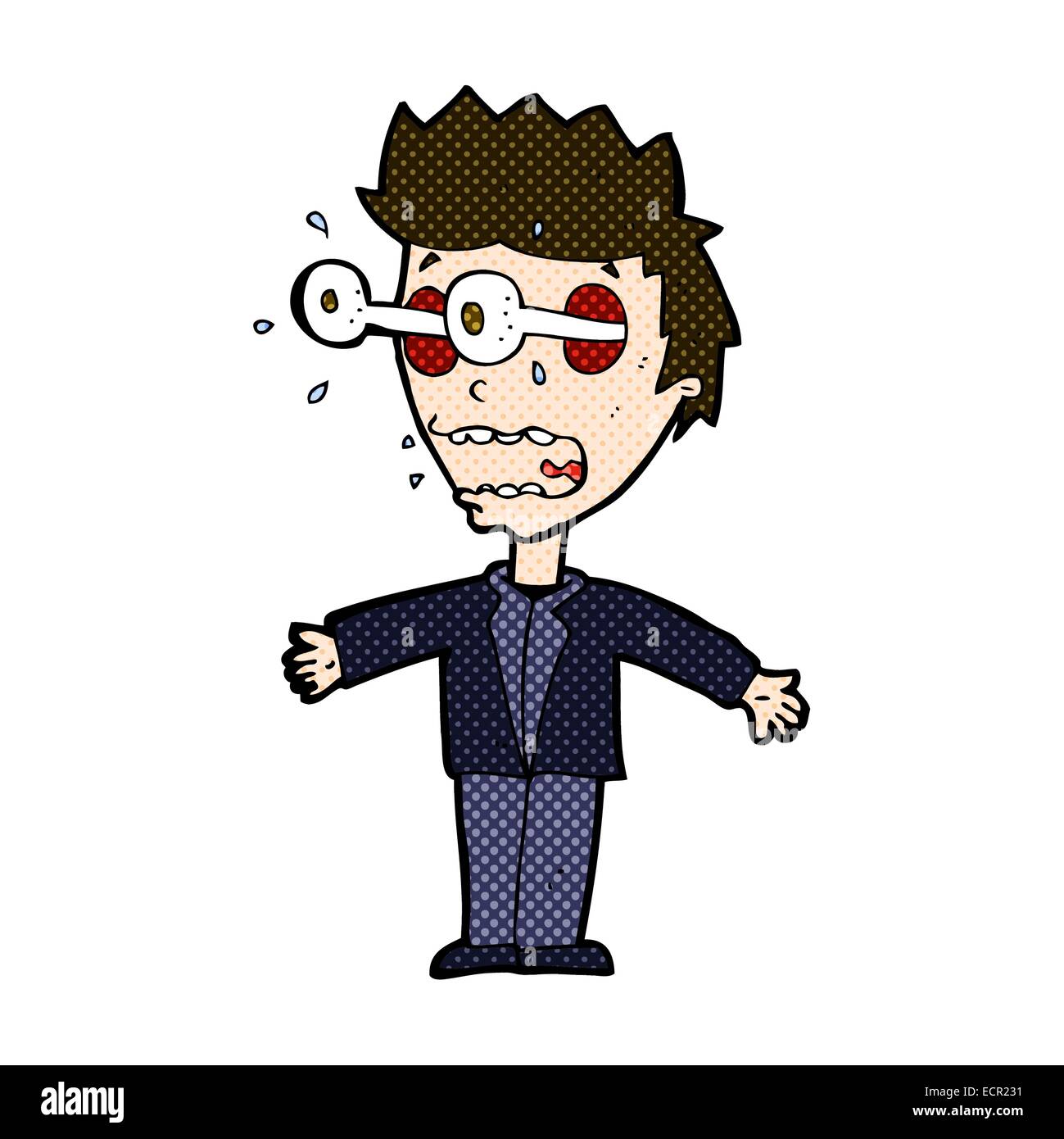 retro comic book style cartoon staring man Stock Vector Image & Art - Alamy