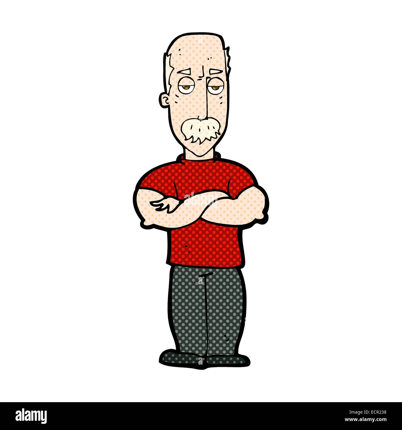 retro comic book style cartoon angry man with mustache Stock Vector ...