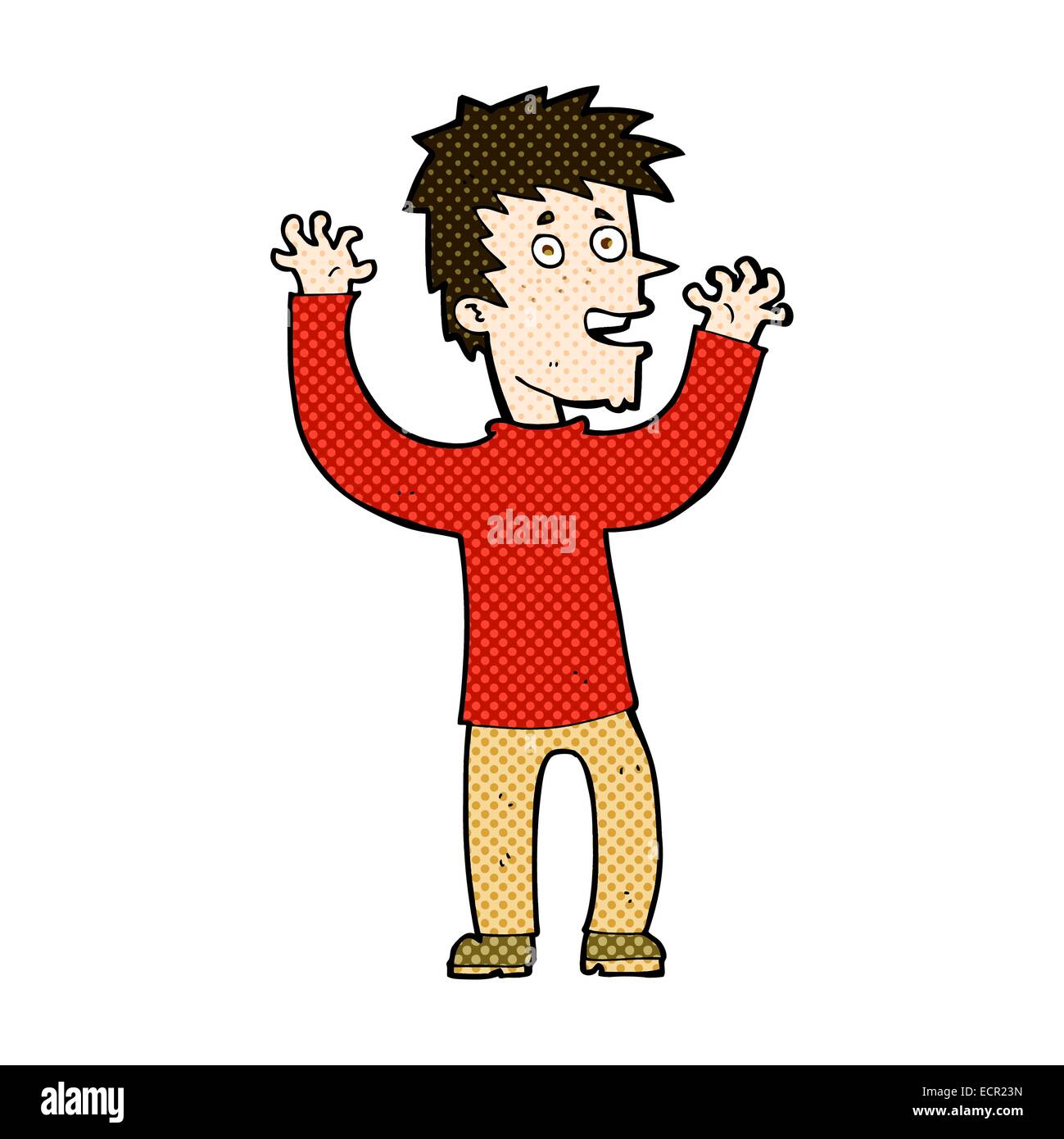 retro comic book style cartoon excited man Stock Vector Image & Art - Alamy