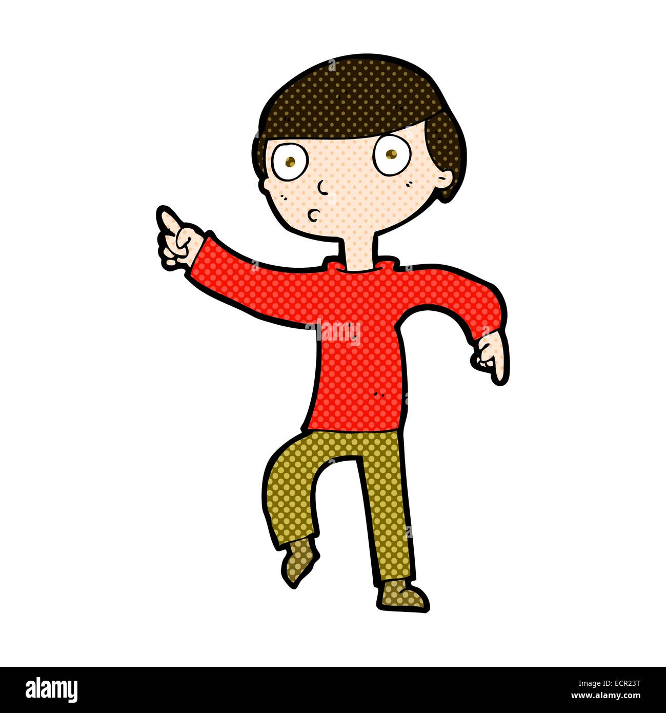 retro comic book style cartoon boy pointing Stock Vector Image & Art ...