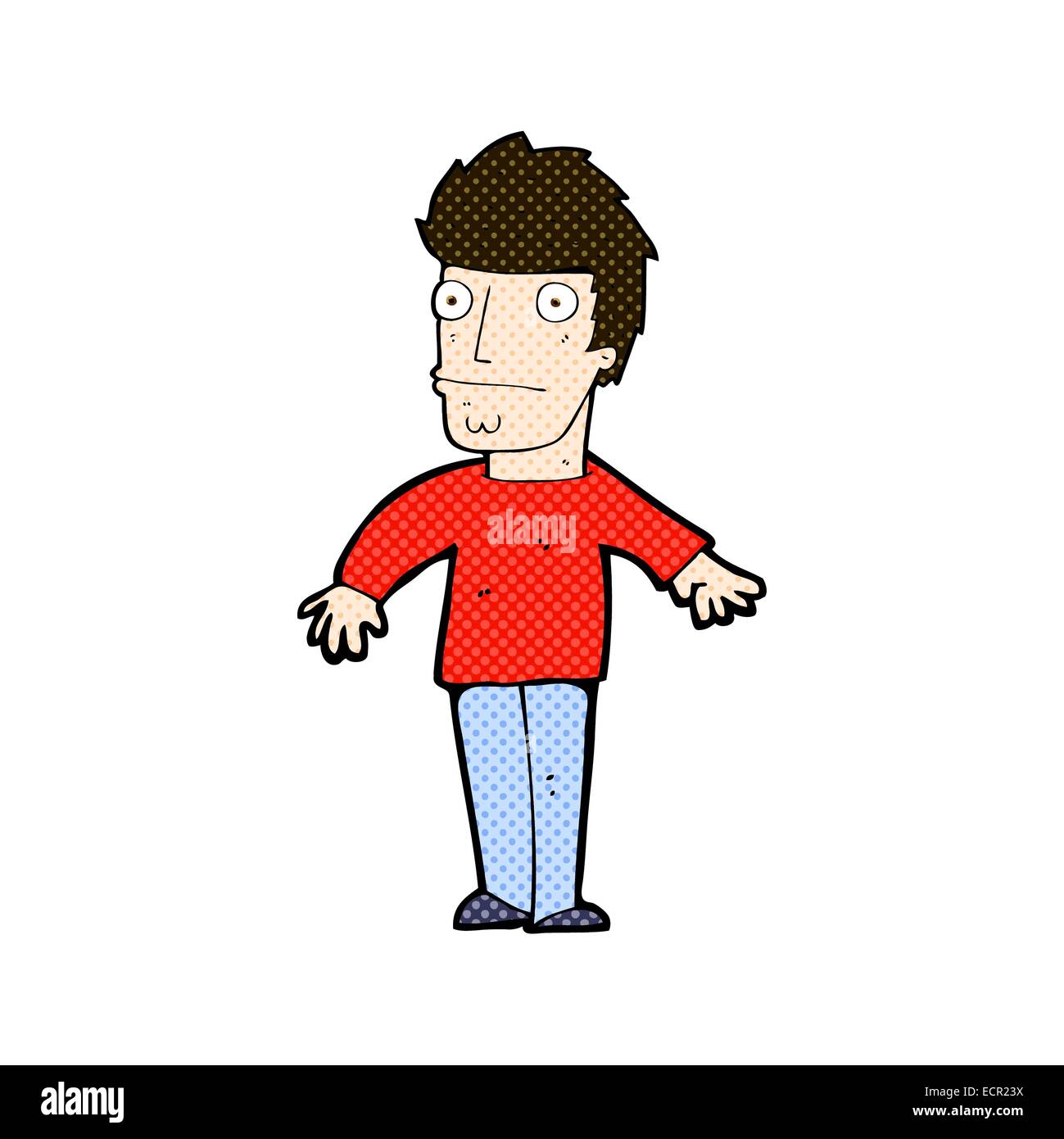 retro comic book style cartoon worried man Stock Vector Image & Art - Alamy