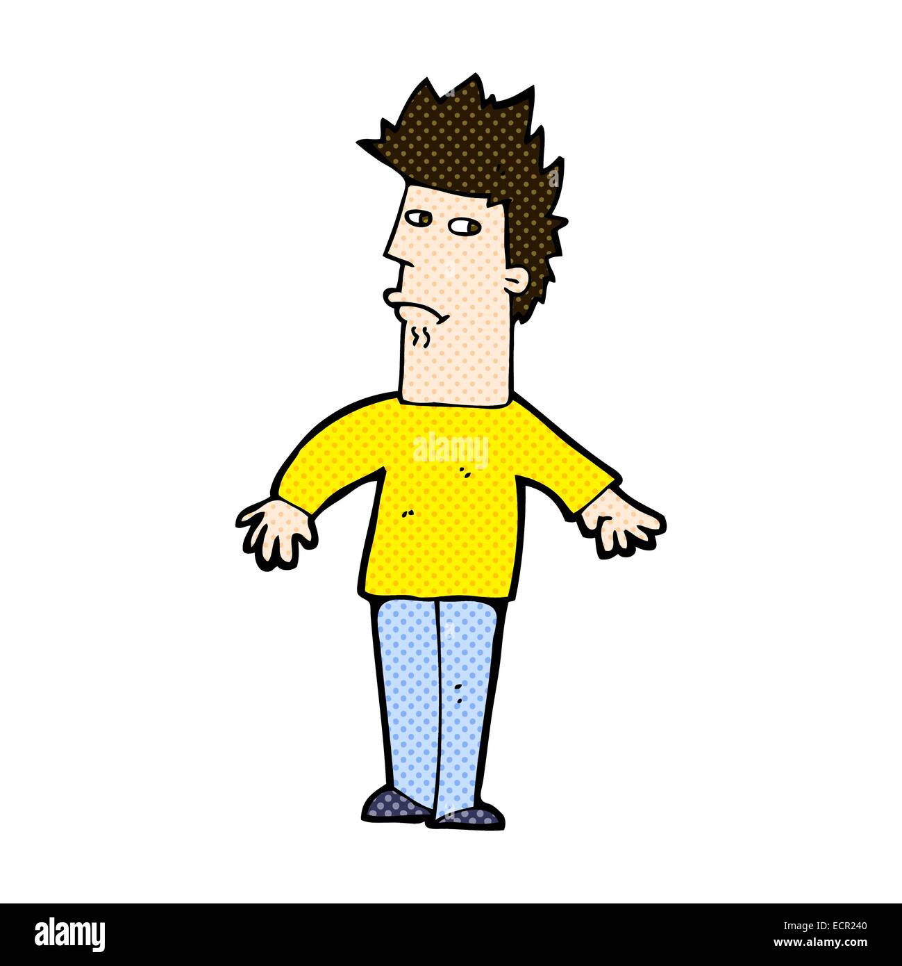 Cartoon style drawing worried man hi-res stock photography and images ...