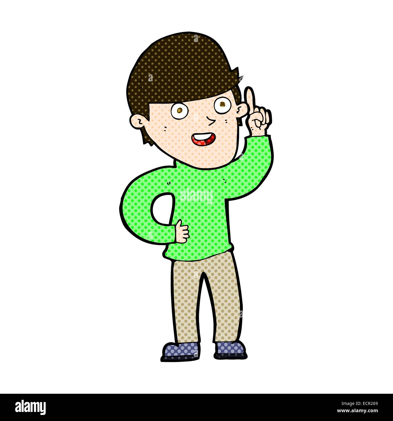 retro comic book style cartoon boy with idea Stock Vector Image & Art ...