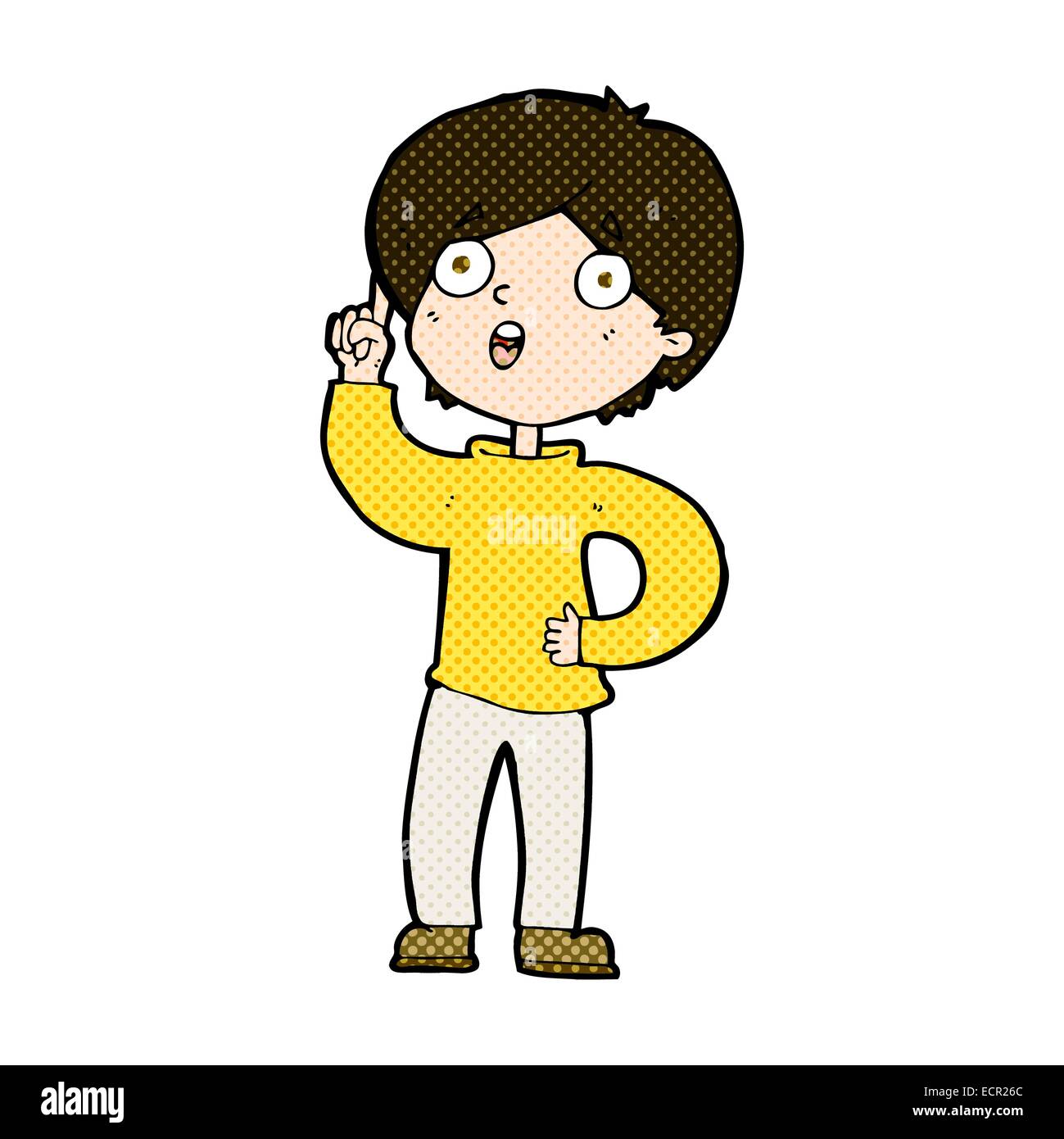 retro comic book style cartoon boy with idea Stock Vector Image & Art ...