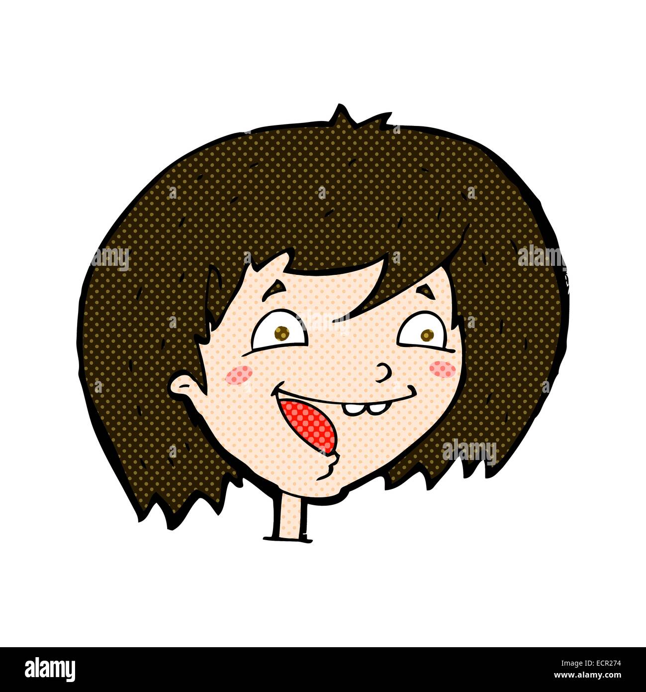 retro comic book style cartoon happy girl Stock Vector Image & Art - Alamy