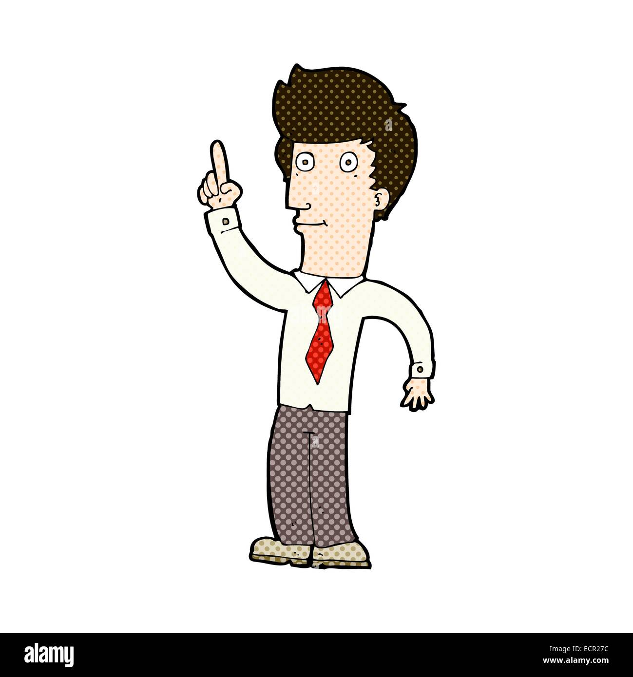 retro comic book style cartoon friendly man with idea Stock Vector ...