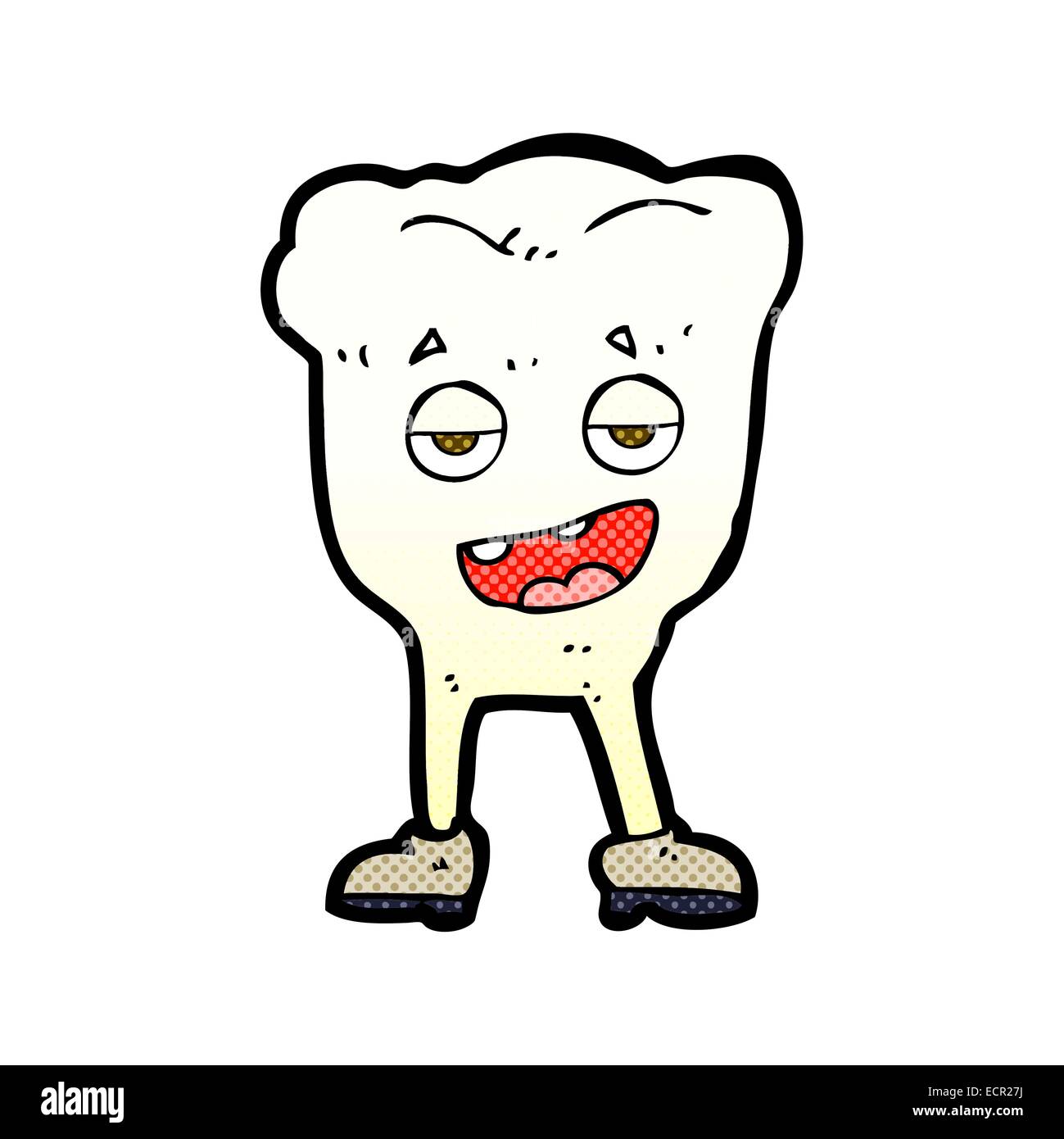 retro comic book style cartoon tooth looking smug Stock Vector Image ...