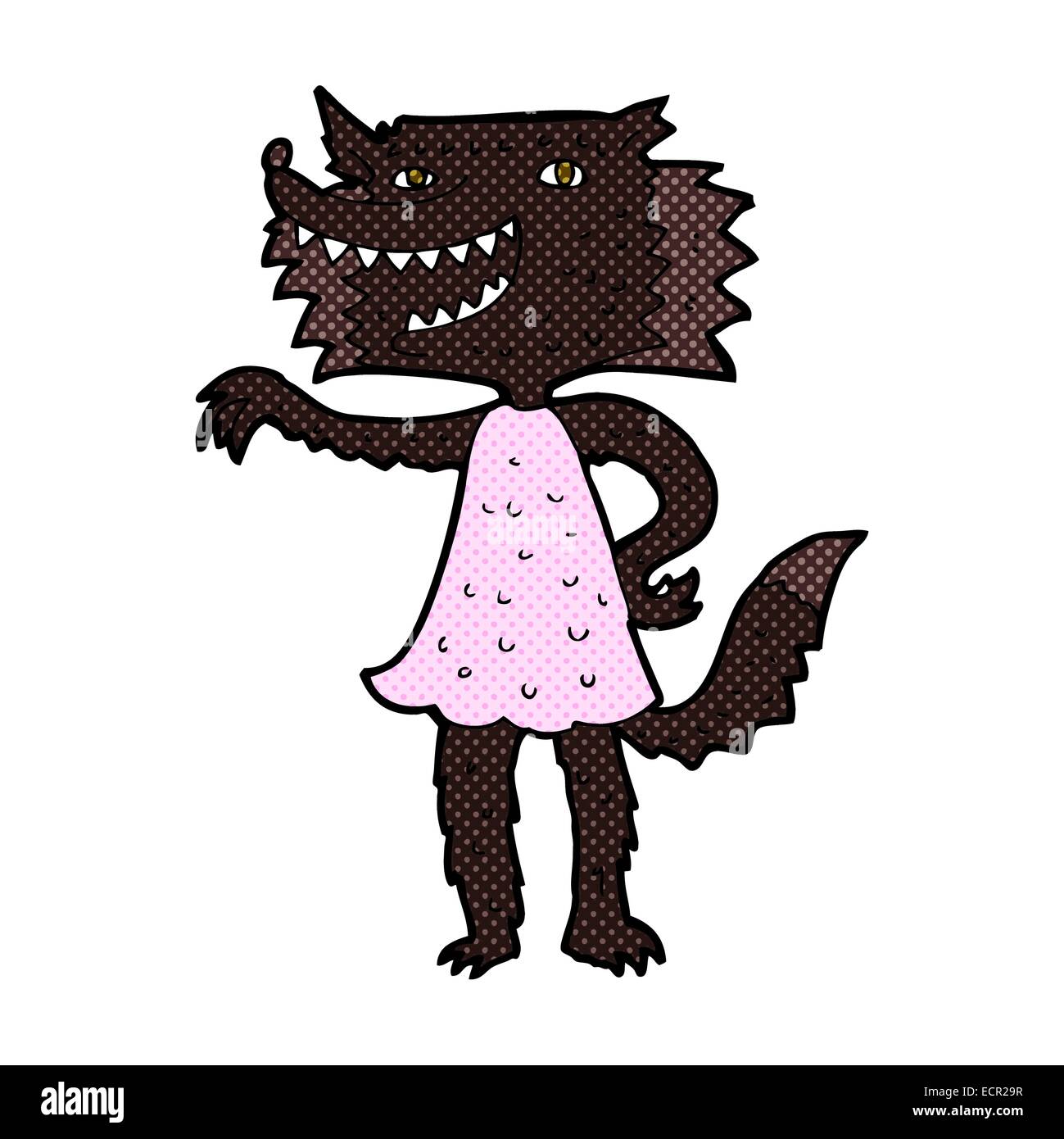 retro comic book style cartoon wolf girl Stock Vector Image & Art - Alamy