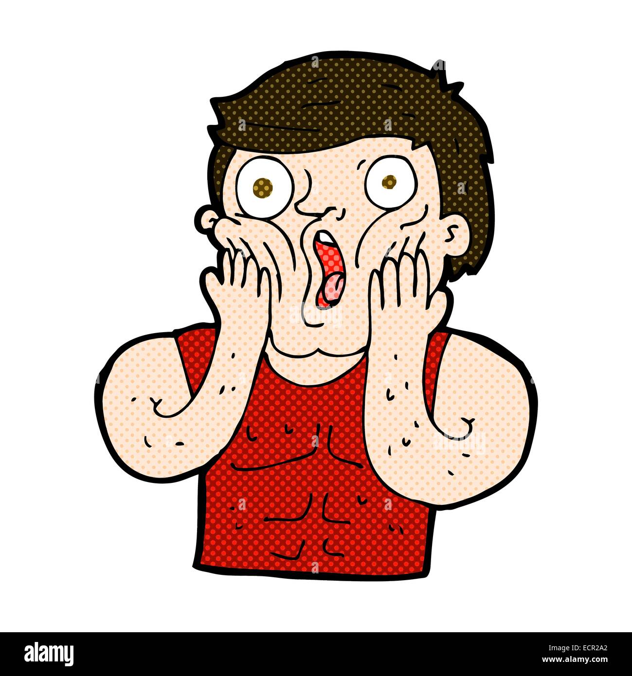 retro comic book style cartoon shocked gym man Stock Vector Image & Art ...