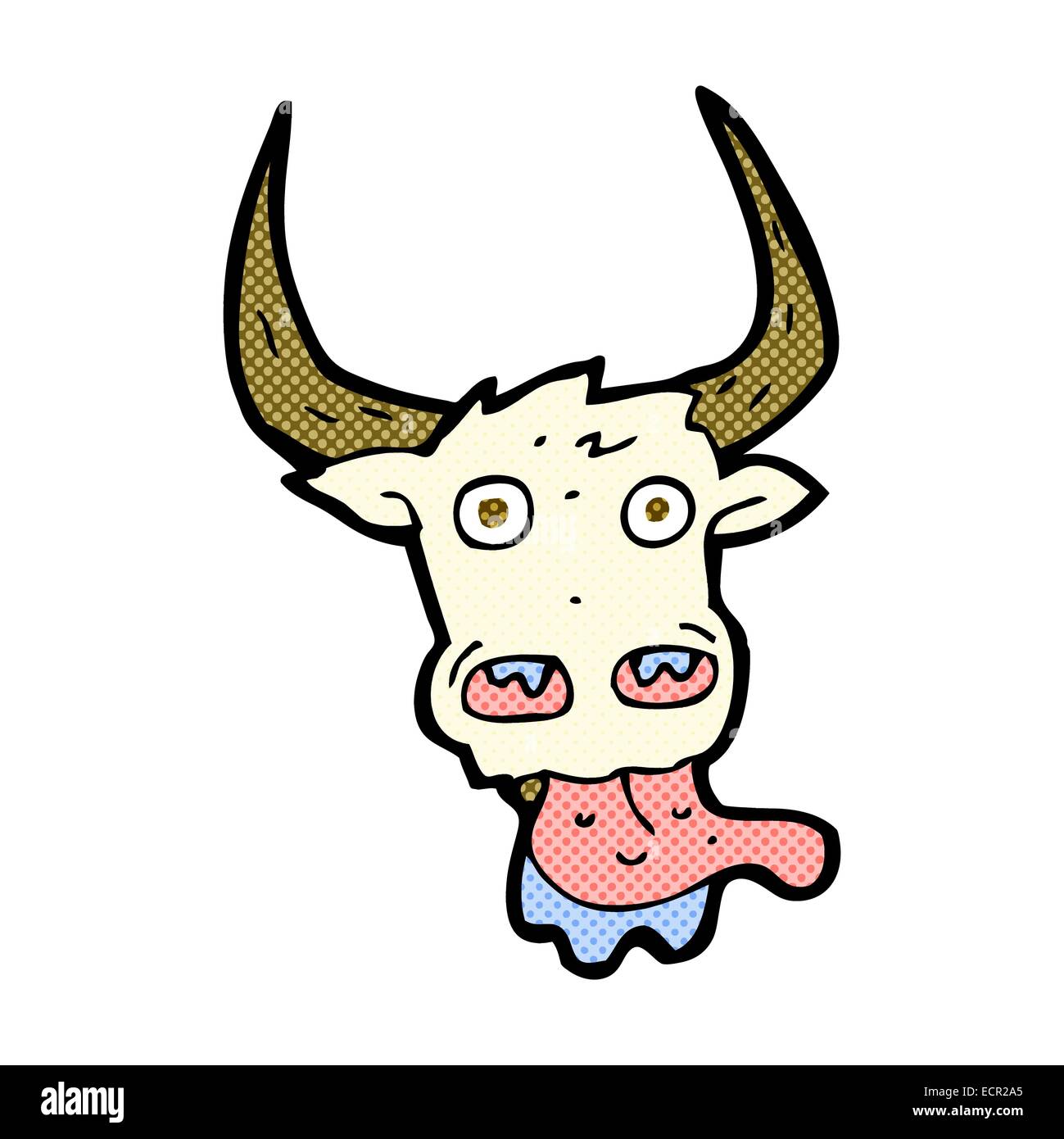 retro comic book style cartoon cow face Stock Vector Image & Art - Alamy