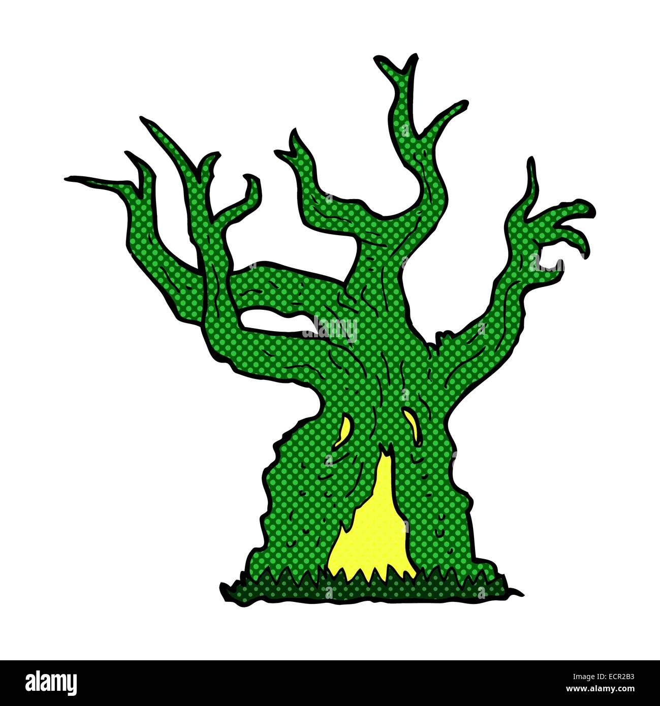 Cartoon spooky old tree Cut Out Stock Images & Pictures - Alamy