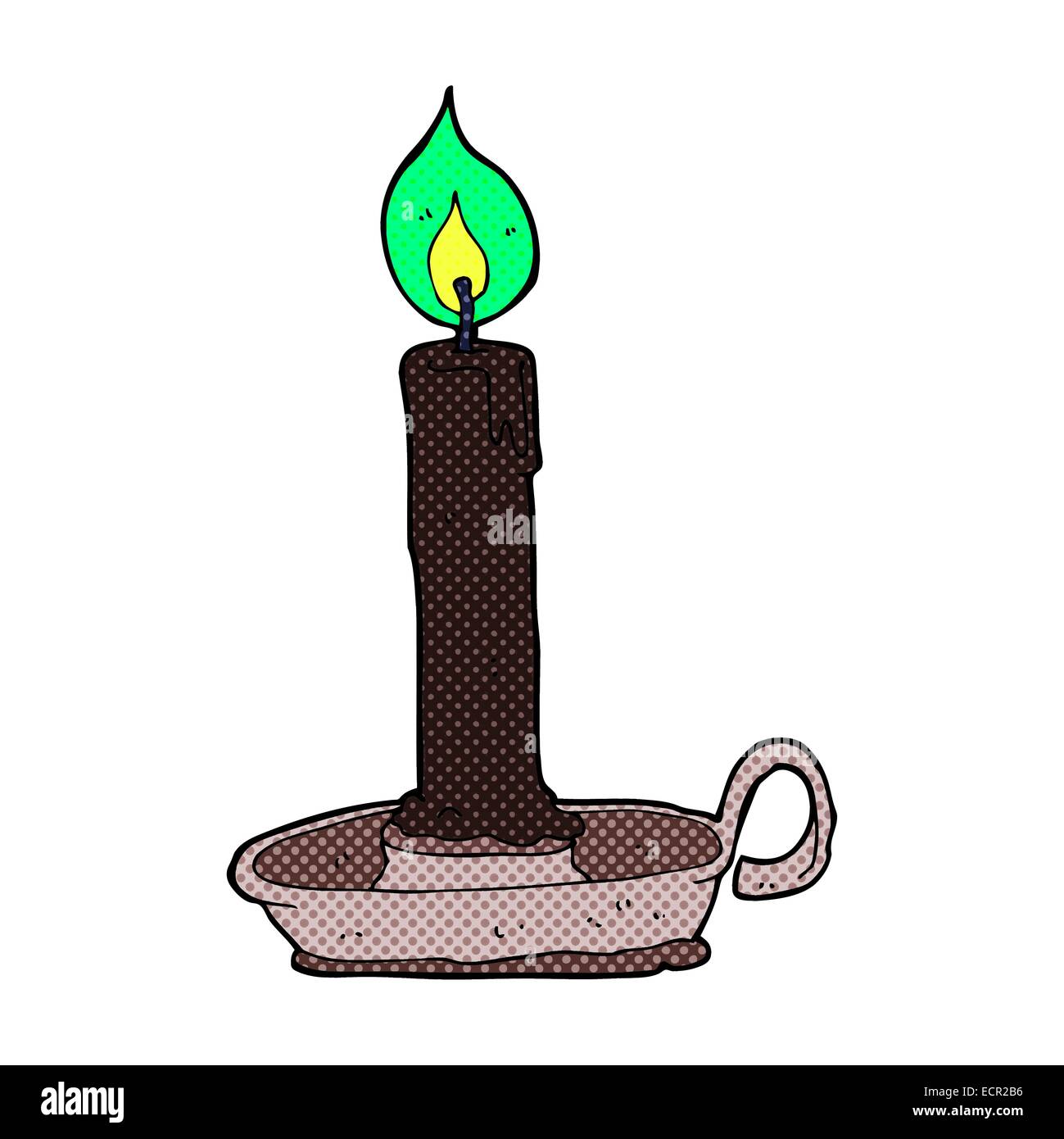 retro comic book style cartoon spooky black candle Stock Vector Image ...