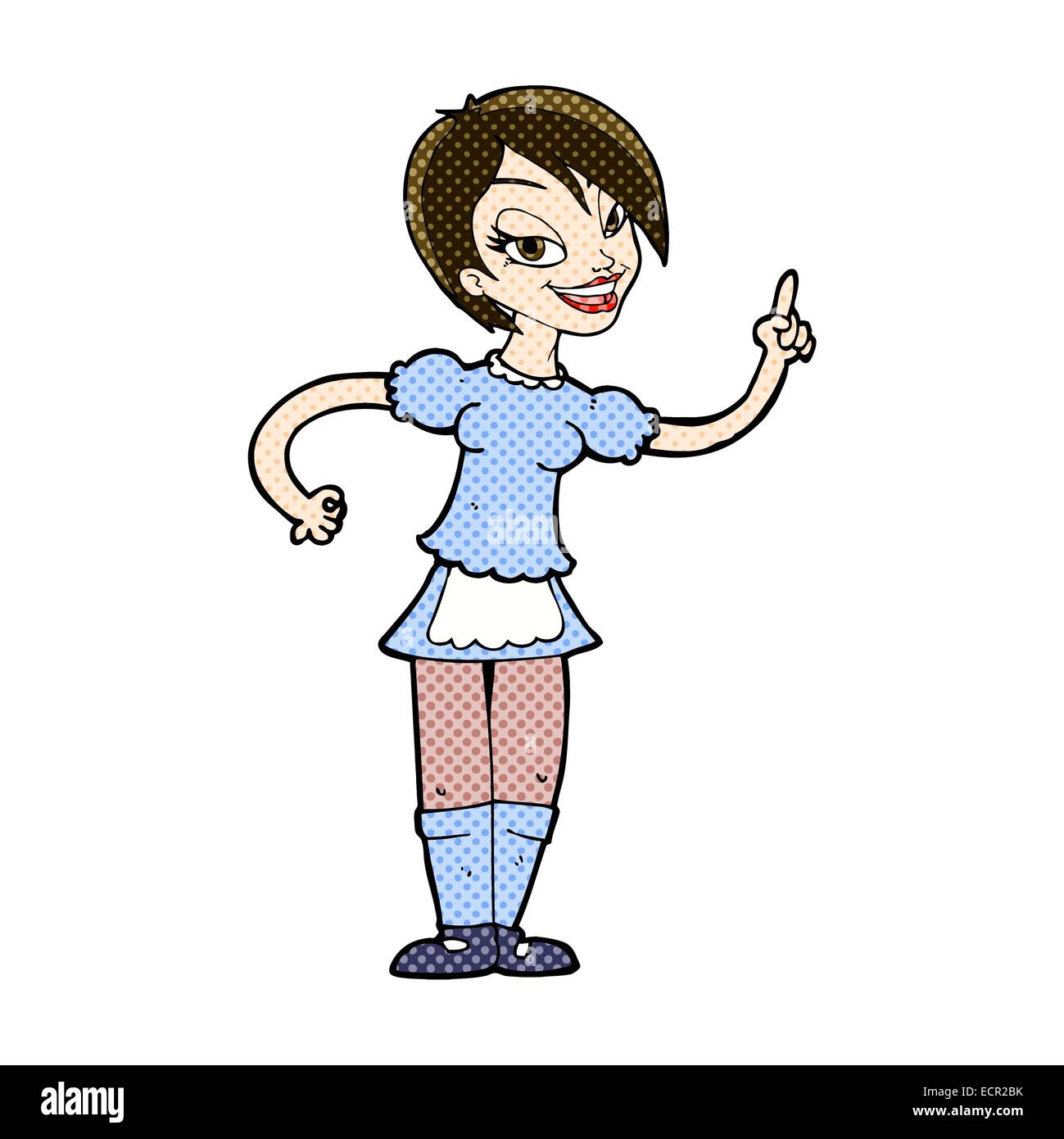 retro comic book style cartoon waitress taking order Stock Vector Image ...