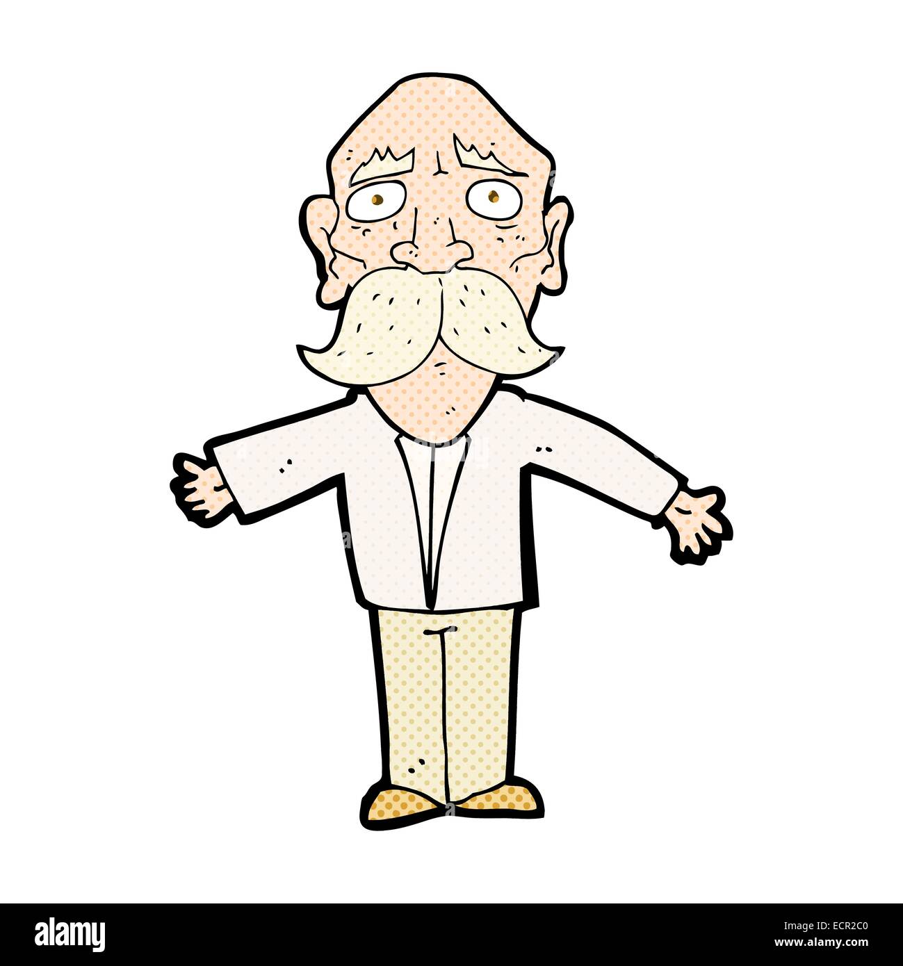 retro comic book style cartoon disappointed old man Stock Vector Image ...
