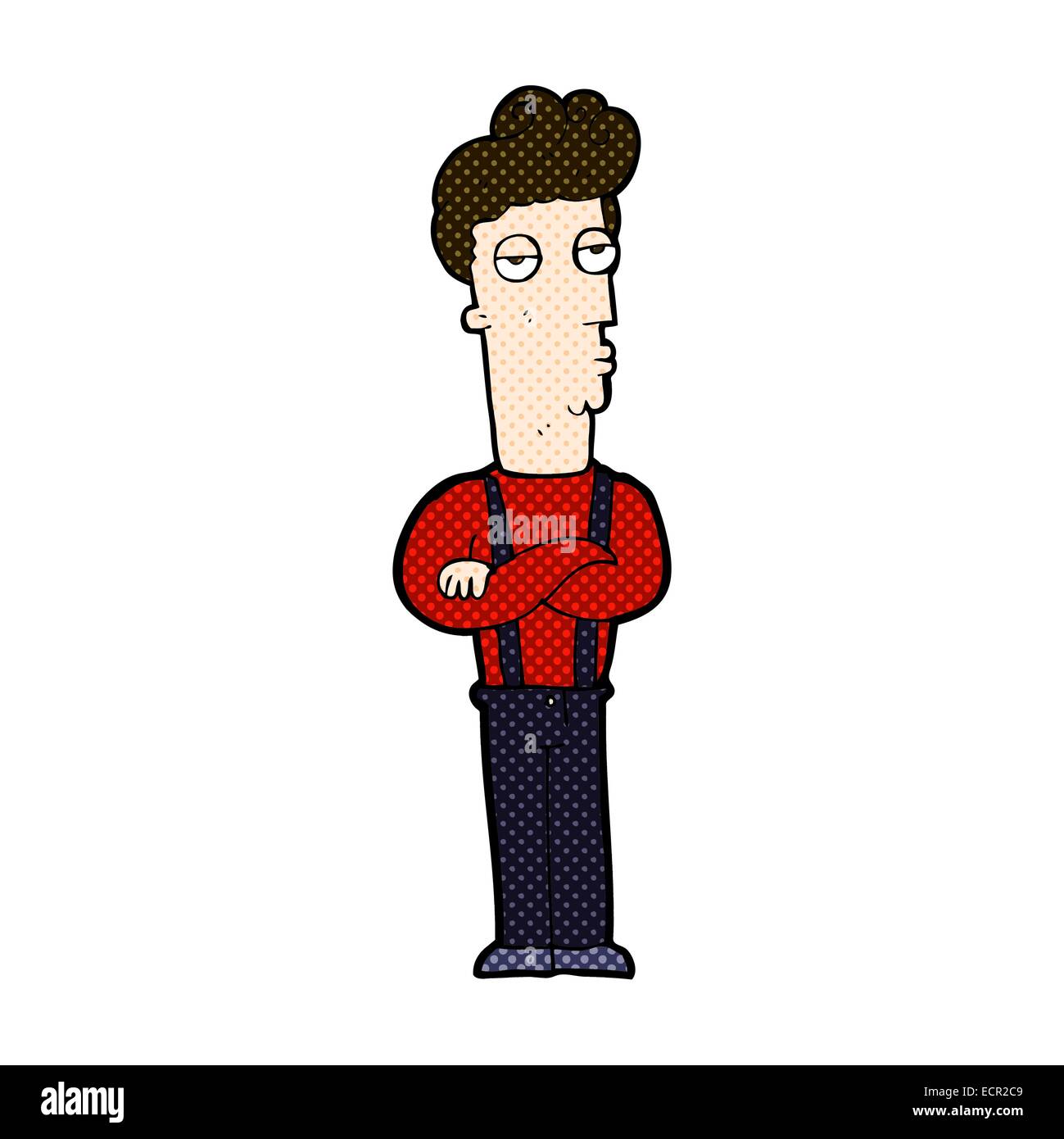 retro comic book style cartoon unimpressed man Stock Vector Image & Art ...