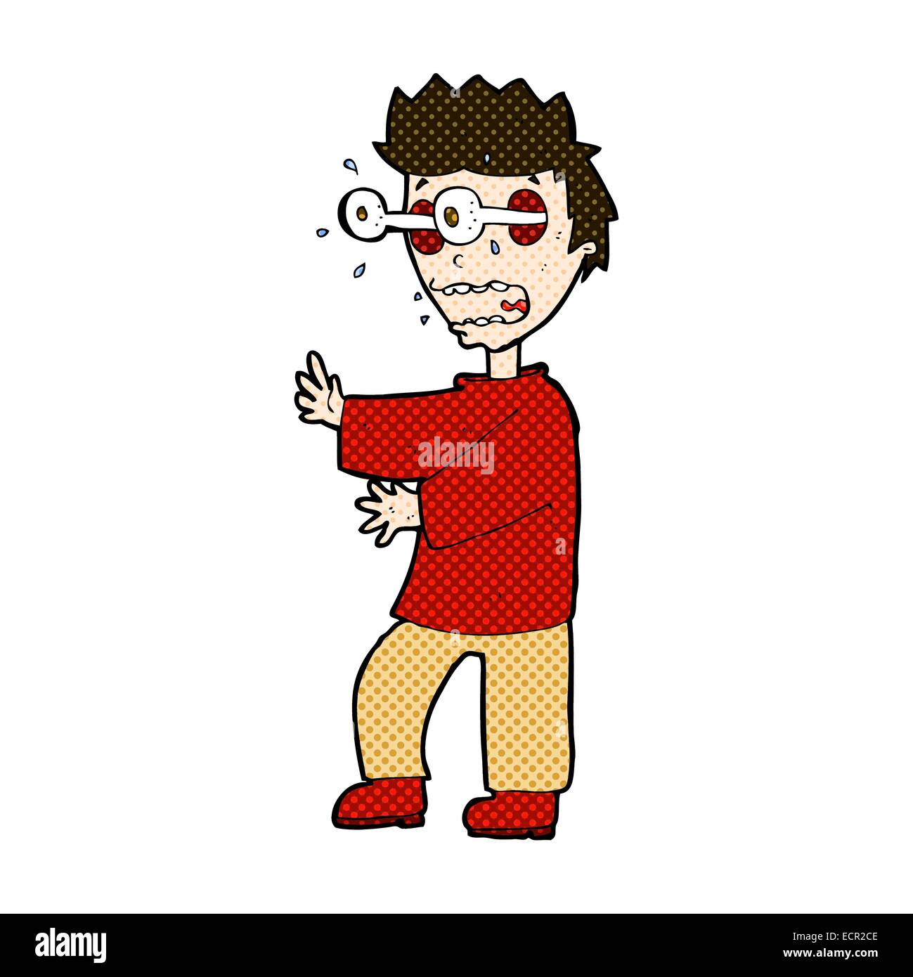 retro comic book style cartoon terrified boy Stock Vector Image & Art ...