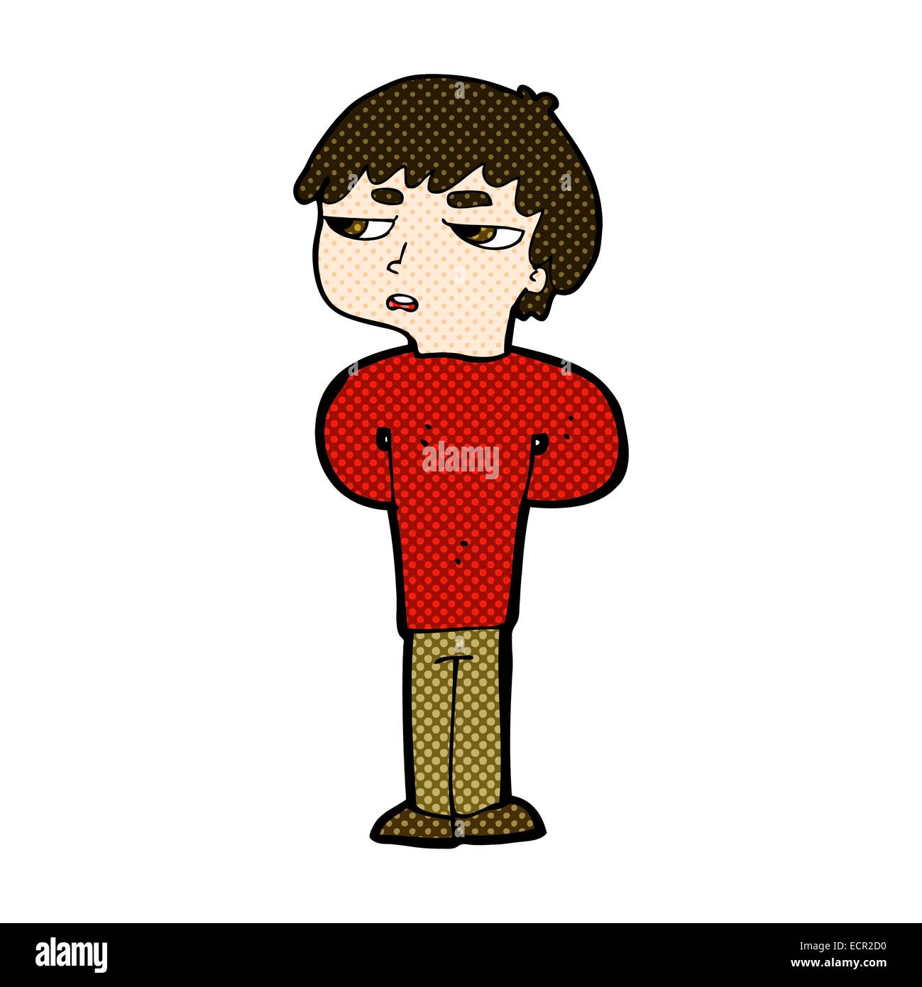 retro comic book style cartoon antisocial boy Stock Vector Image & Art ...