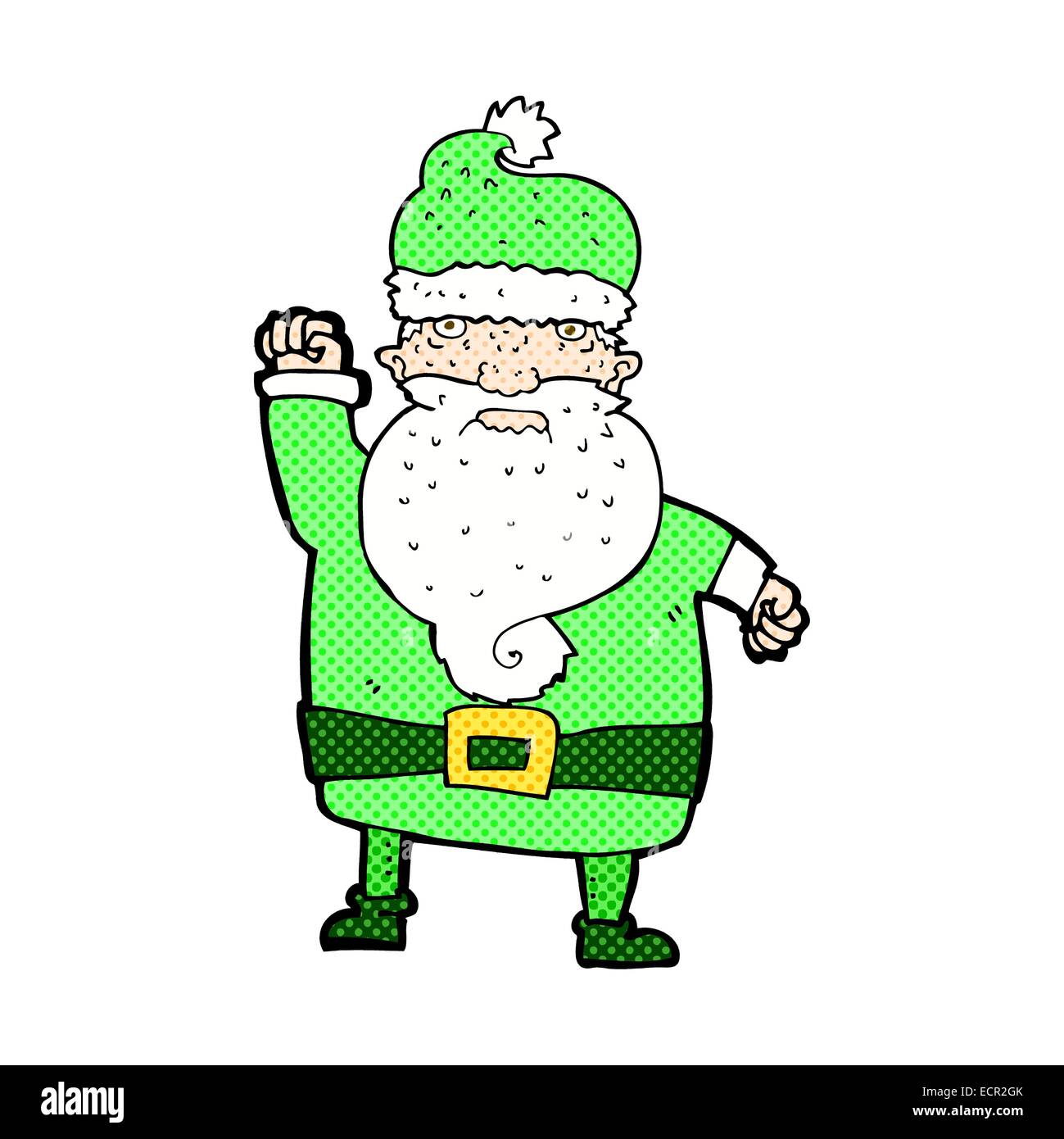 retro comic book style cartoon angry santa claus Stock Vector Image ...